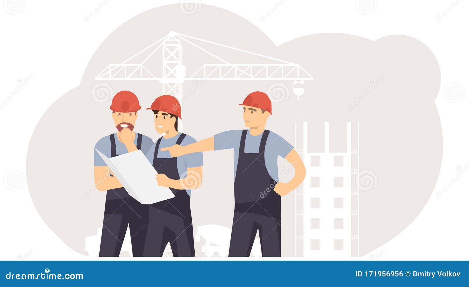 Engineers and Builders are Planning Work on a Construction Site ...