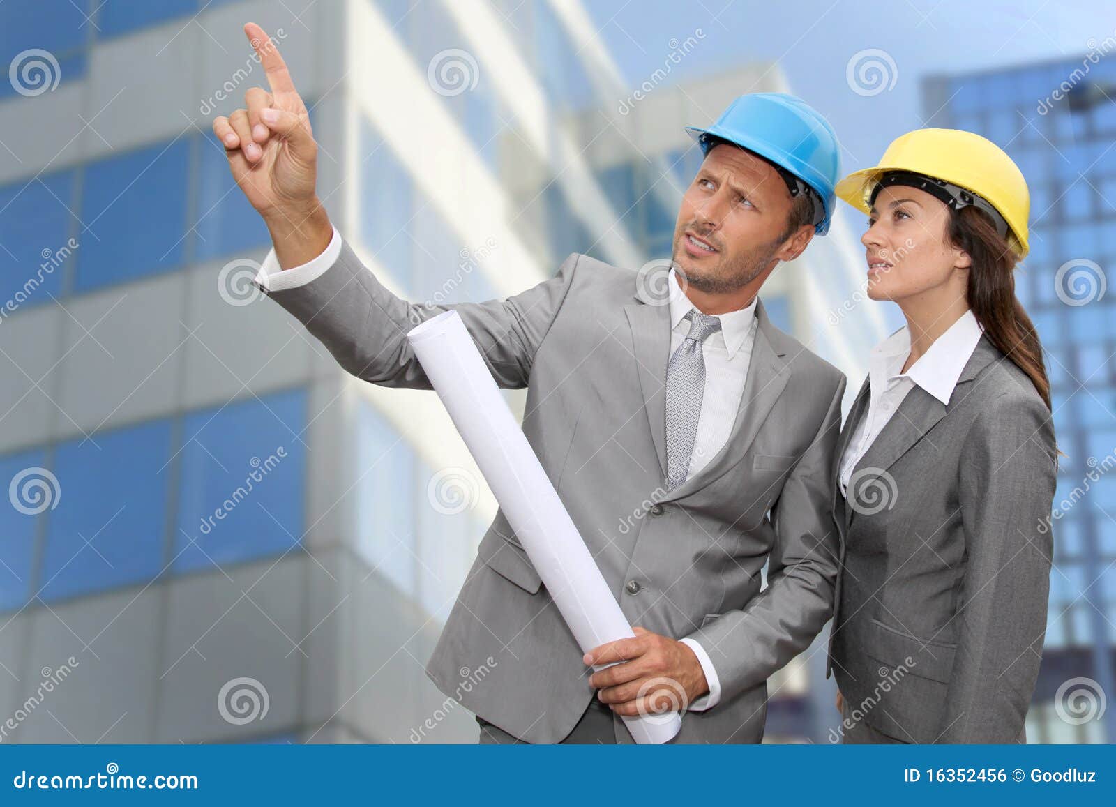 Engineers on building site stock photo. Image of woman - 16352456