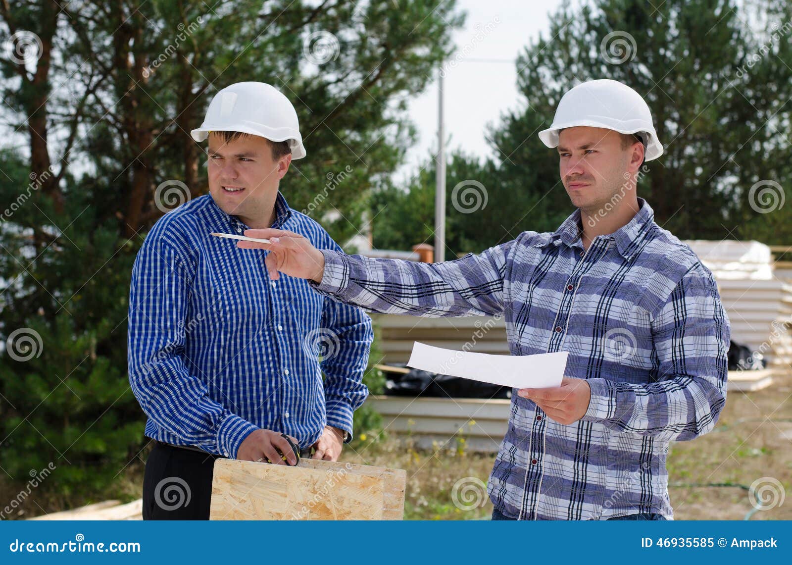 Engineers on a Building Site Stock Image - Image of building ...