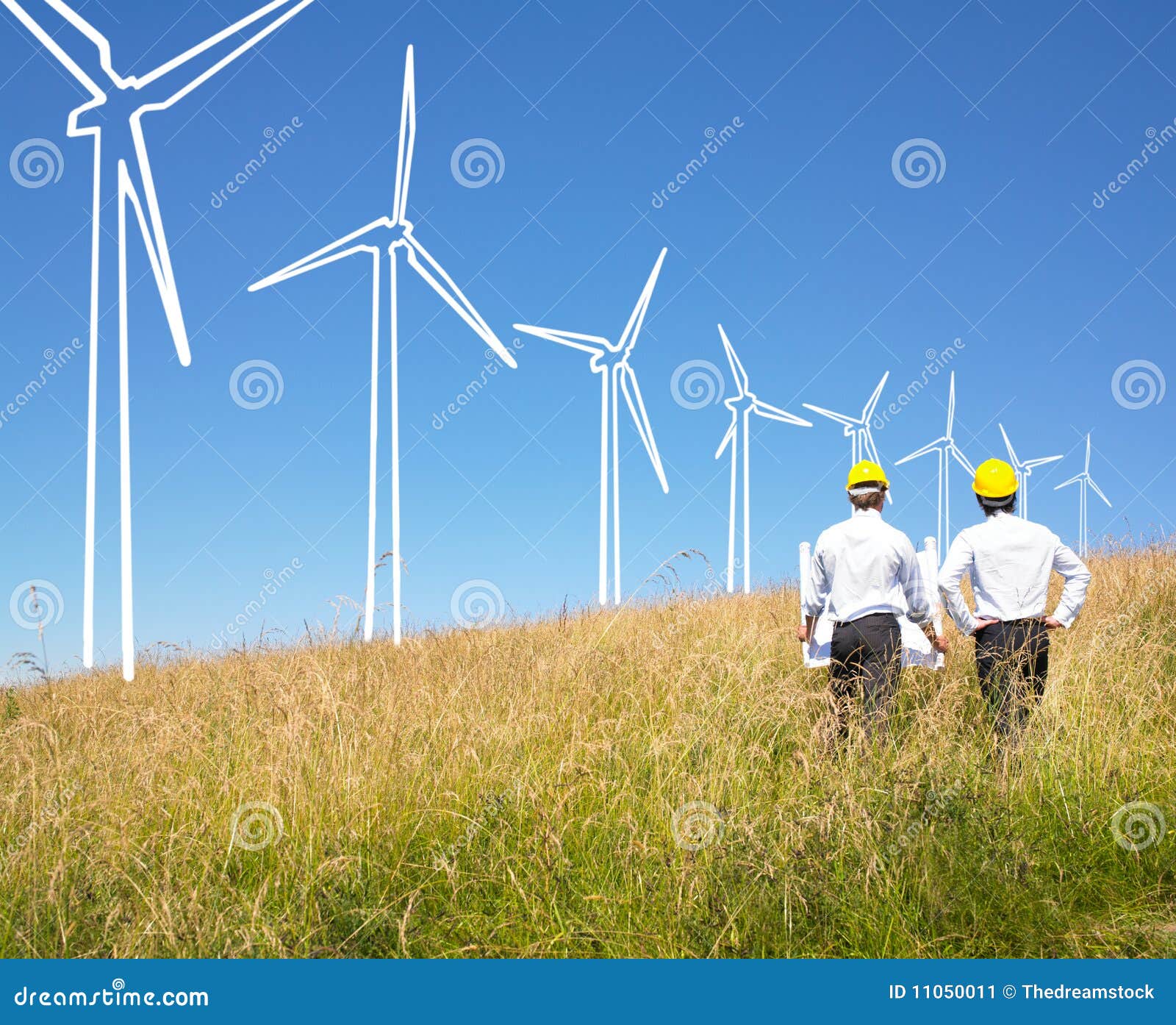 Engineers Building Windmills Stock Image - Image of generator ...