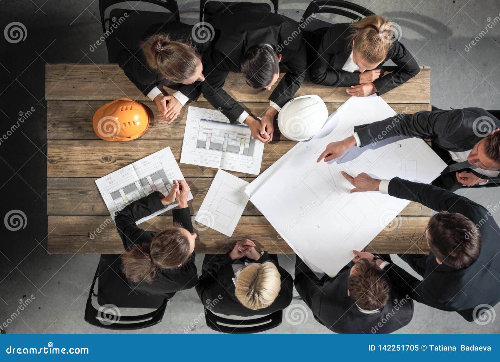Business People Discussing Construction Projects Stock Image - Image of ...
