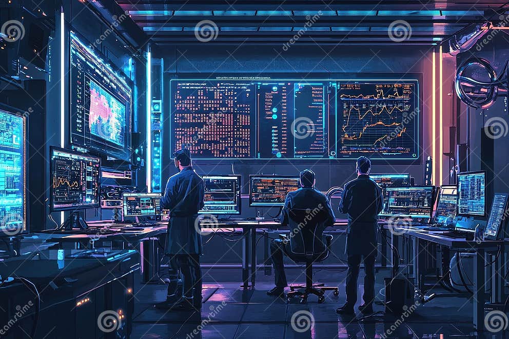 Engineers Collaborating in a High-Tech Work Environment Stock Image ...