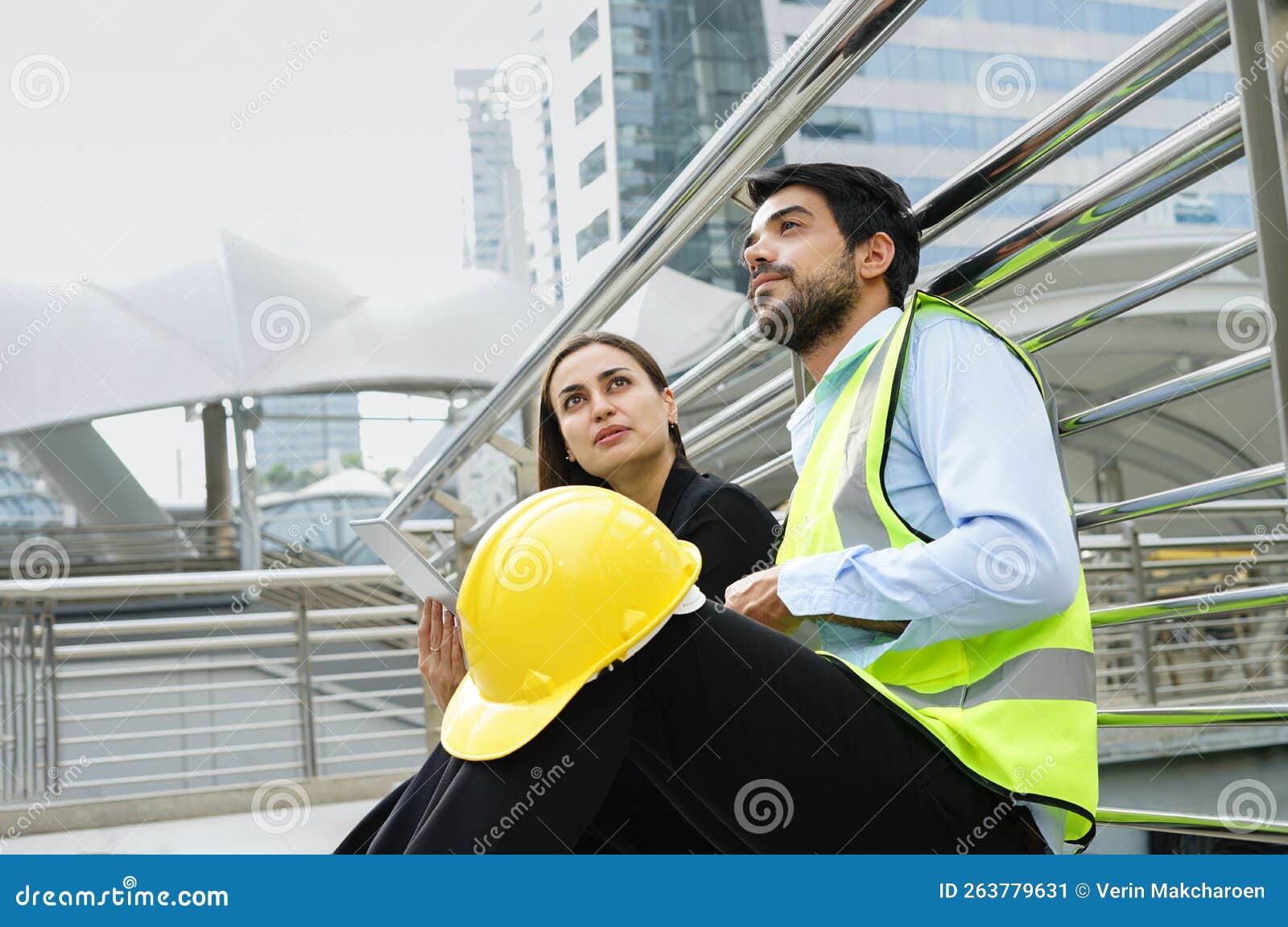 Engineers Colleagues Chatting and Relaxing after Work Stock Image ...