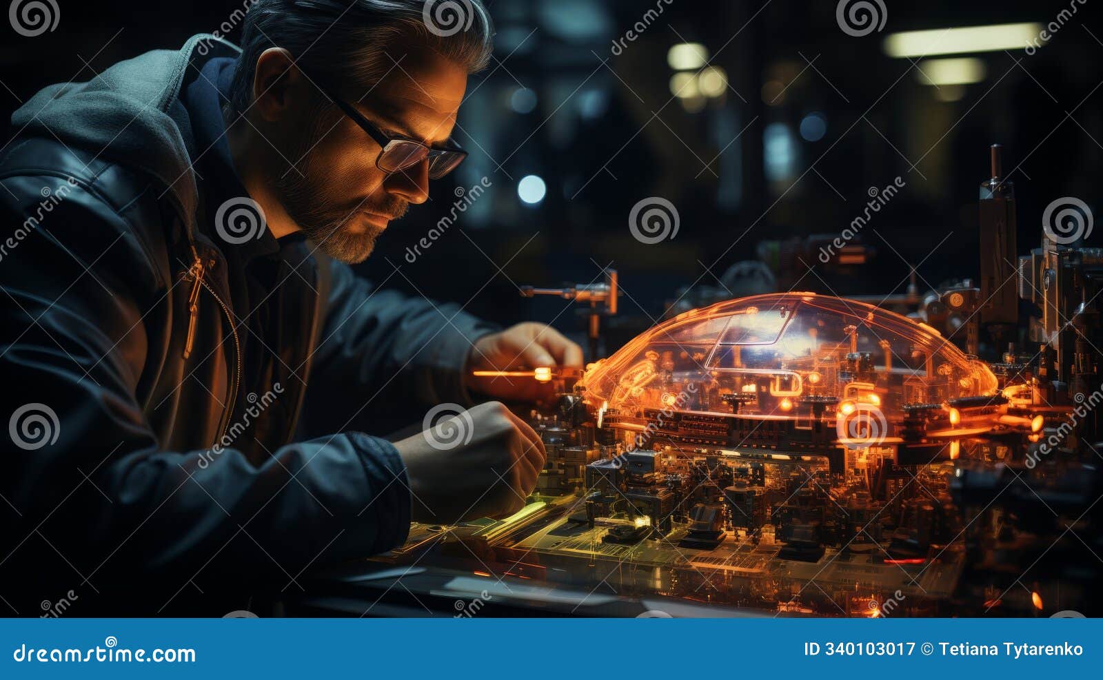 Engineers Conducting Spacecraft Navigation Calibration in a High-tech ...