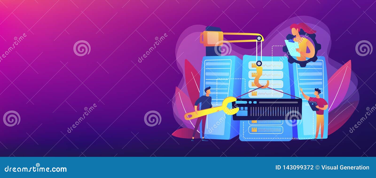 Big Data Engineering Concept Banner Header. Stock Vector - Illustration ...