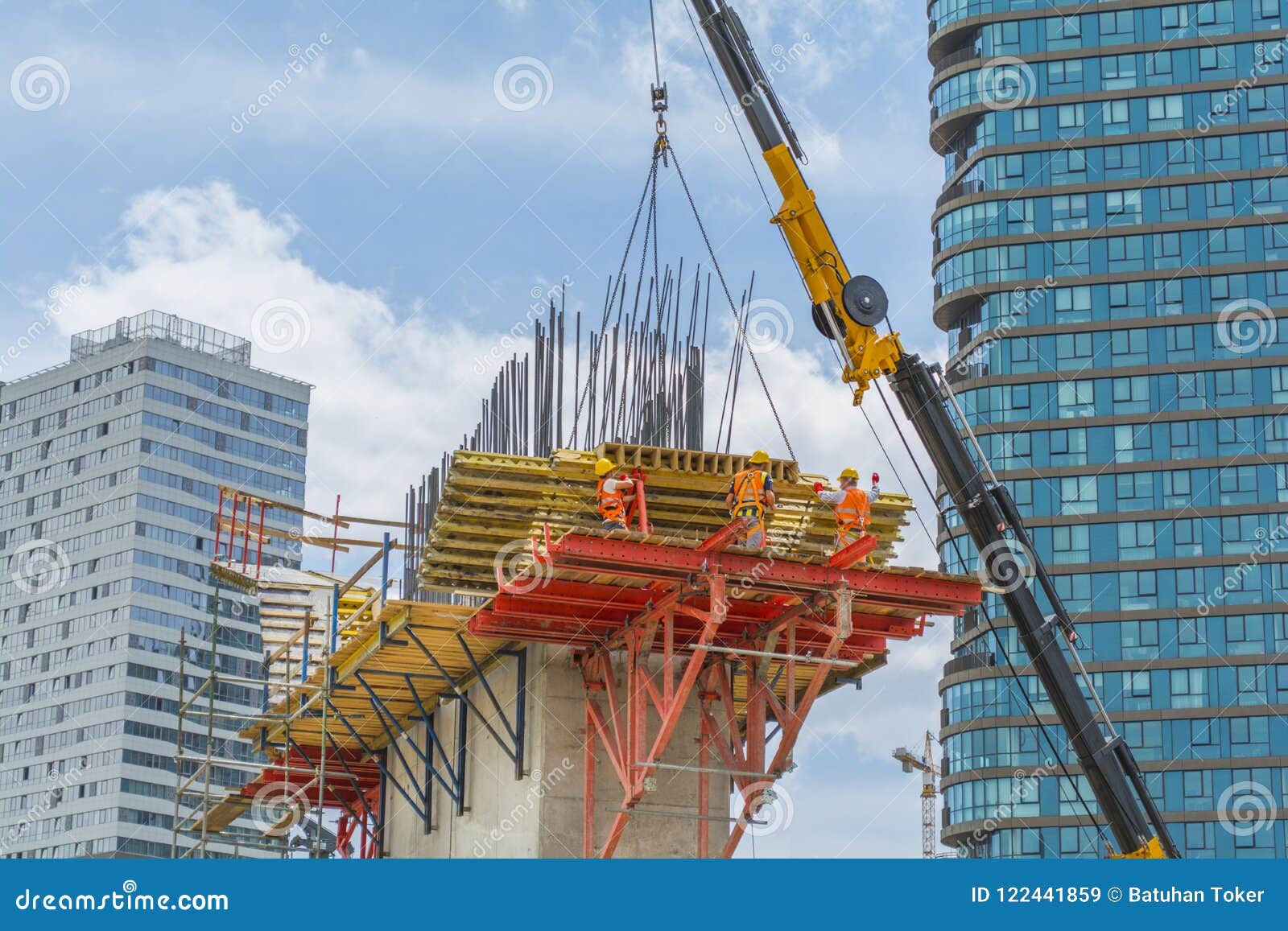 Engineers and Construction Workers are Working on Road Construction ...