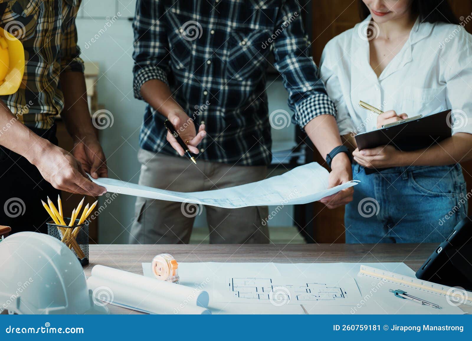 Engineers are Consulting the Team To Design an Architectural Structure ...