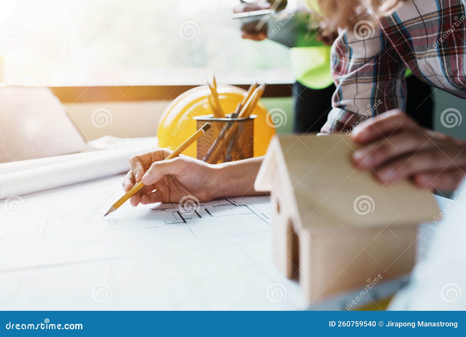 Engineers are Consulting the Team To Design an Architectural Structure ...