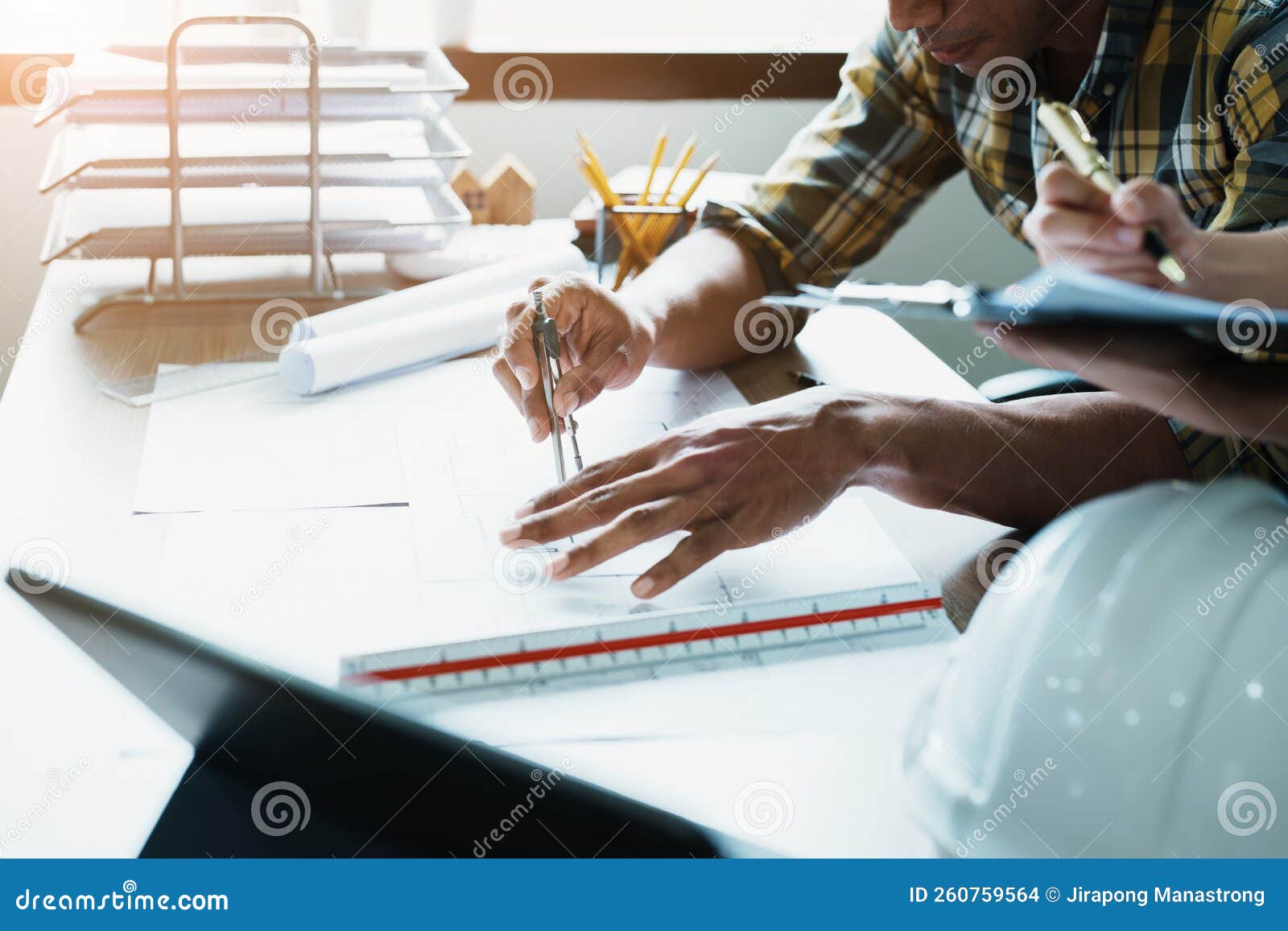 Engineers are Consulting the Team To Design an Architectural Structure ...