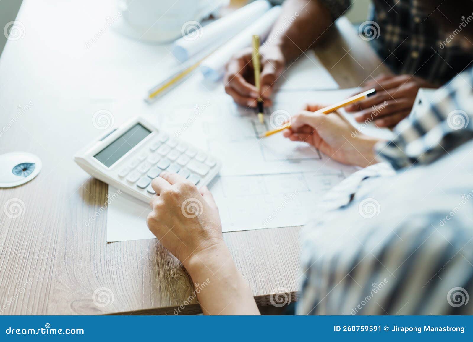 Engineers are Consulting the Team To Design an Architectural Structure ...