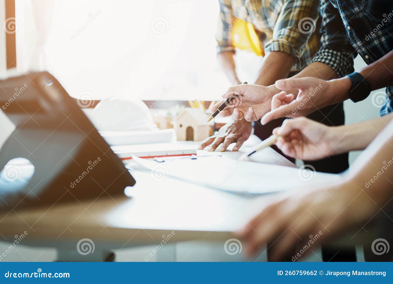 Engineers are Consulting the Team To Design an Architectural Structure ...