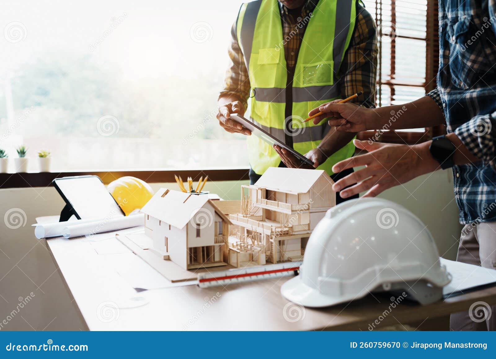 Engineers are Consulting the Team To Design an Architectural Structure ...