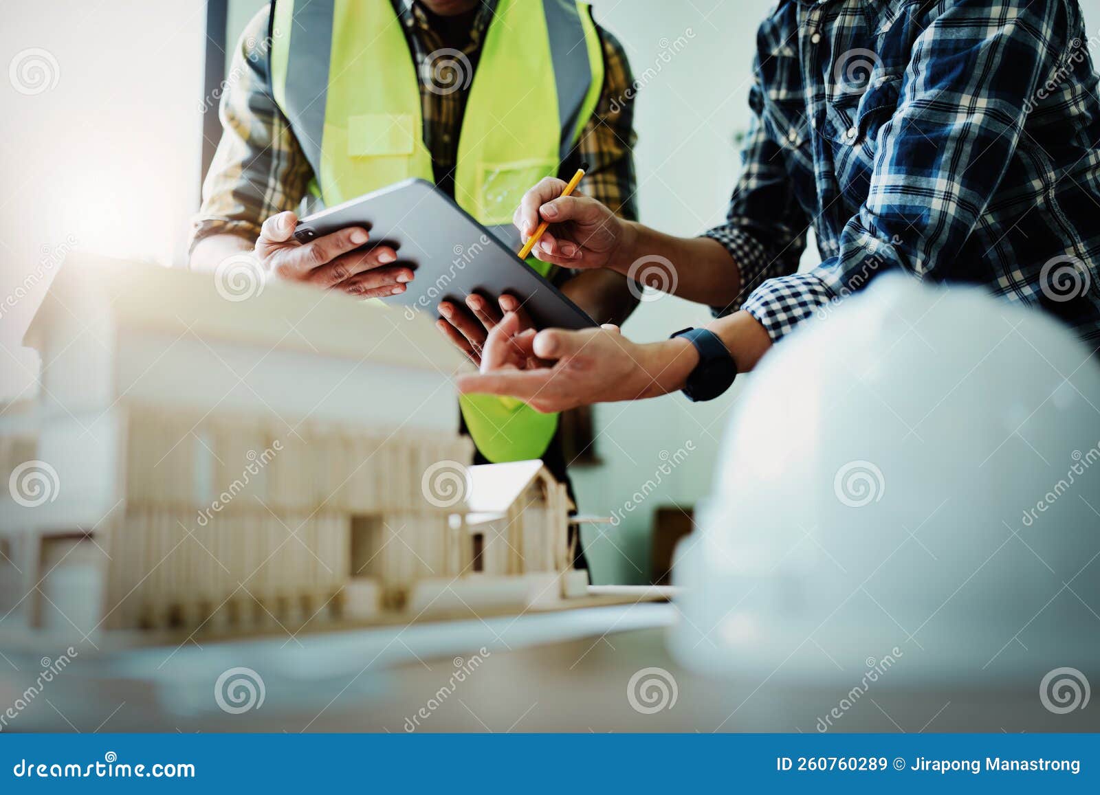 Engineers are Consulting the Team To Design an Architectural Structure ...