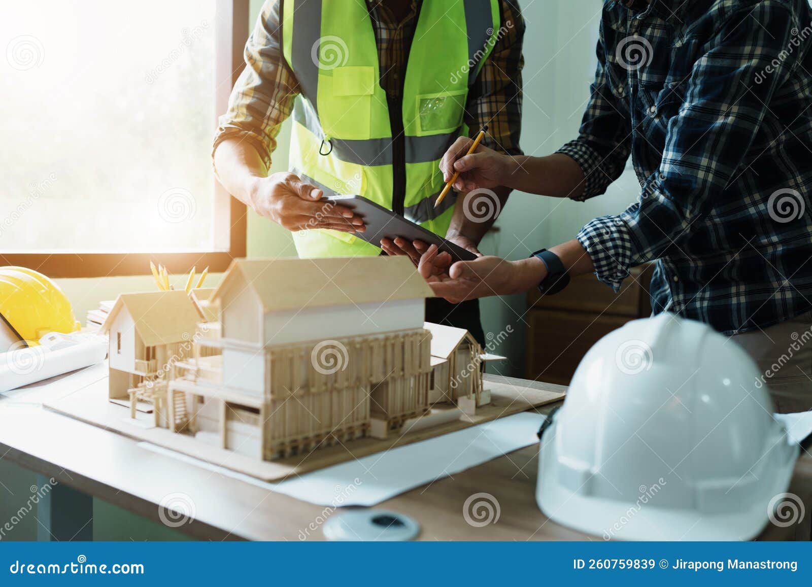 Engineers are Consulting the Team To Design an Architectural Structure ...