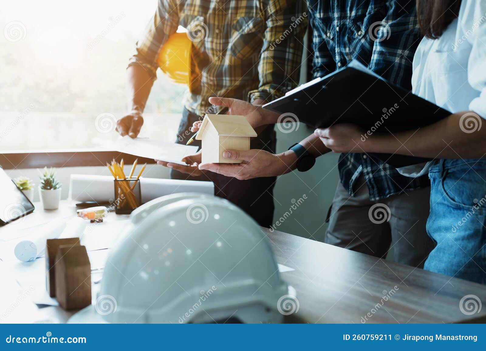 Engineers are Consulting the Team To Design an Architectural Structure ...