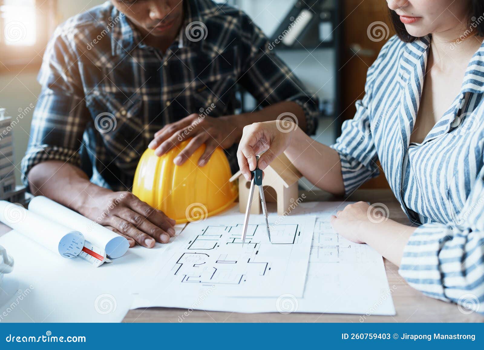 Engineers are Consulting the Team To Design an Architectural Structure ...
