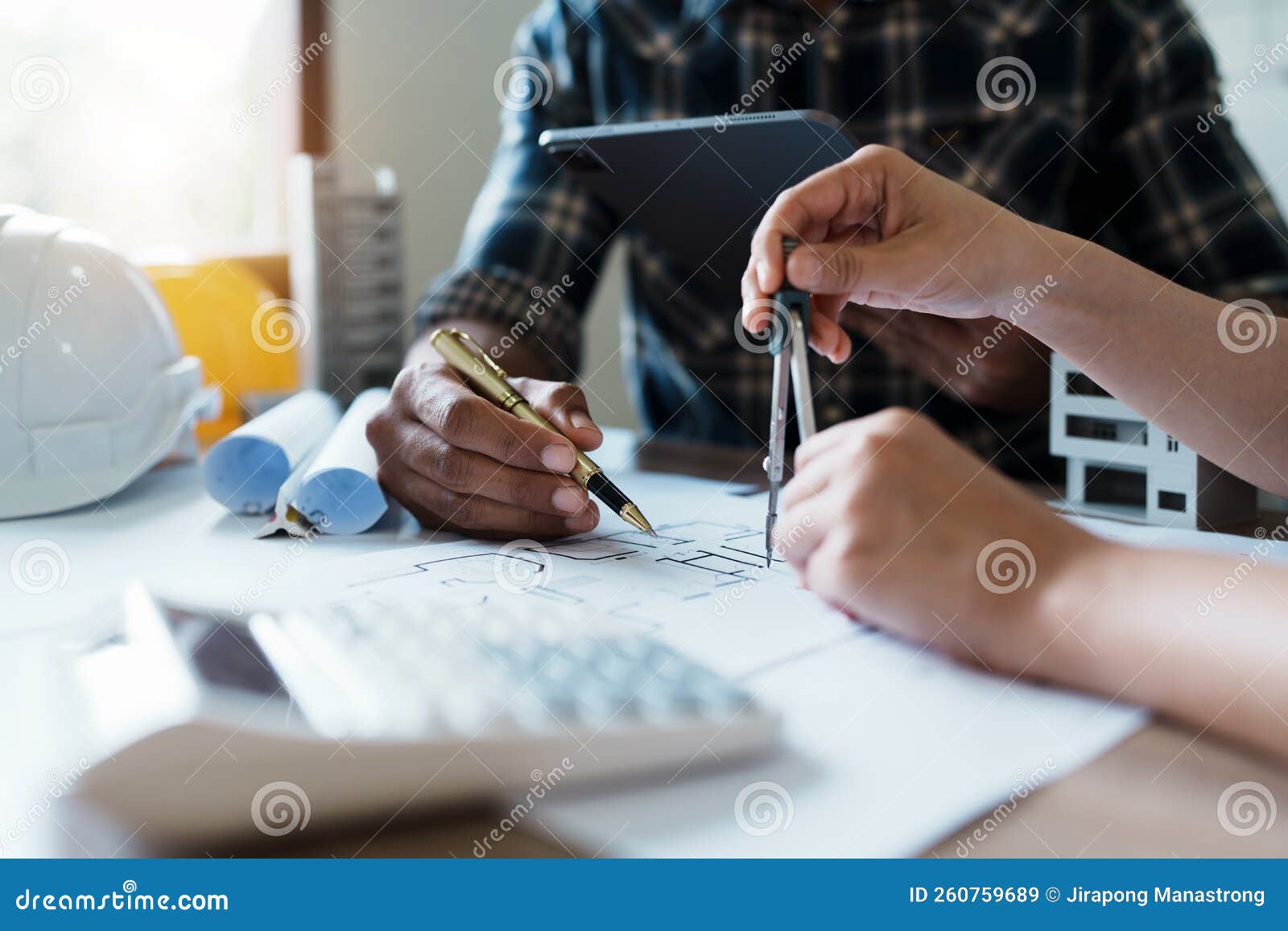 Engineers are Consulting the Team To Design an Architectural Structure ...