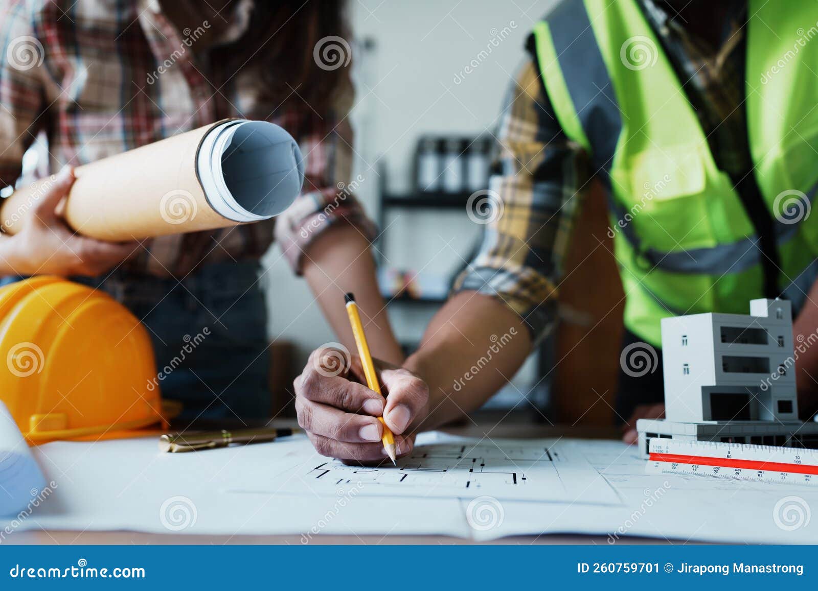 Engineers are Consulting the Team To Design an Architectural Structure ...