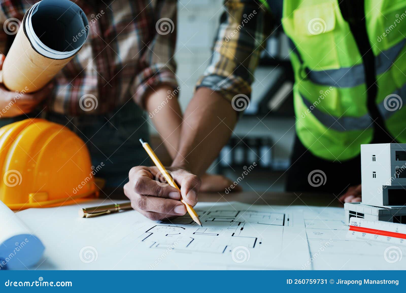 Engineers are Consulting the Team To Design an Architectural Structure ...