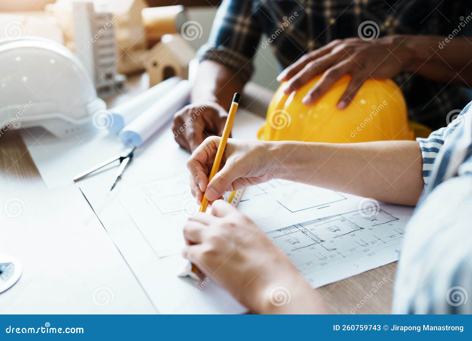 Engineers are Consulting the Team To Design an Architectural Structure ...