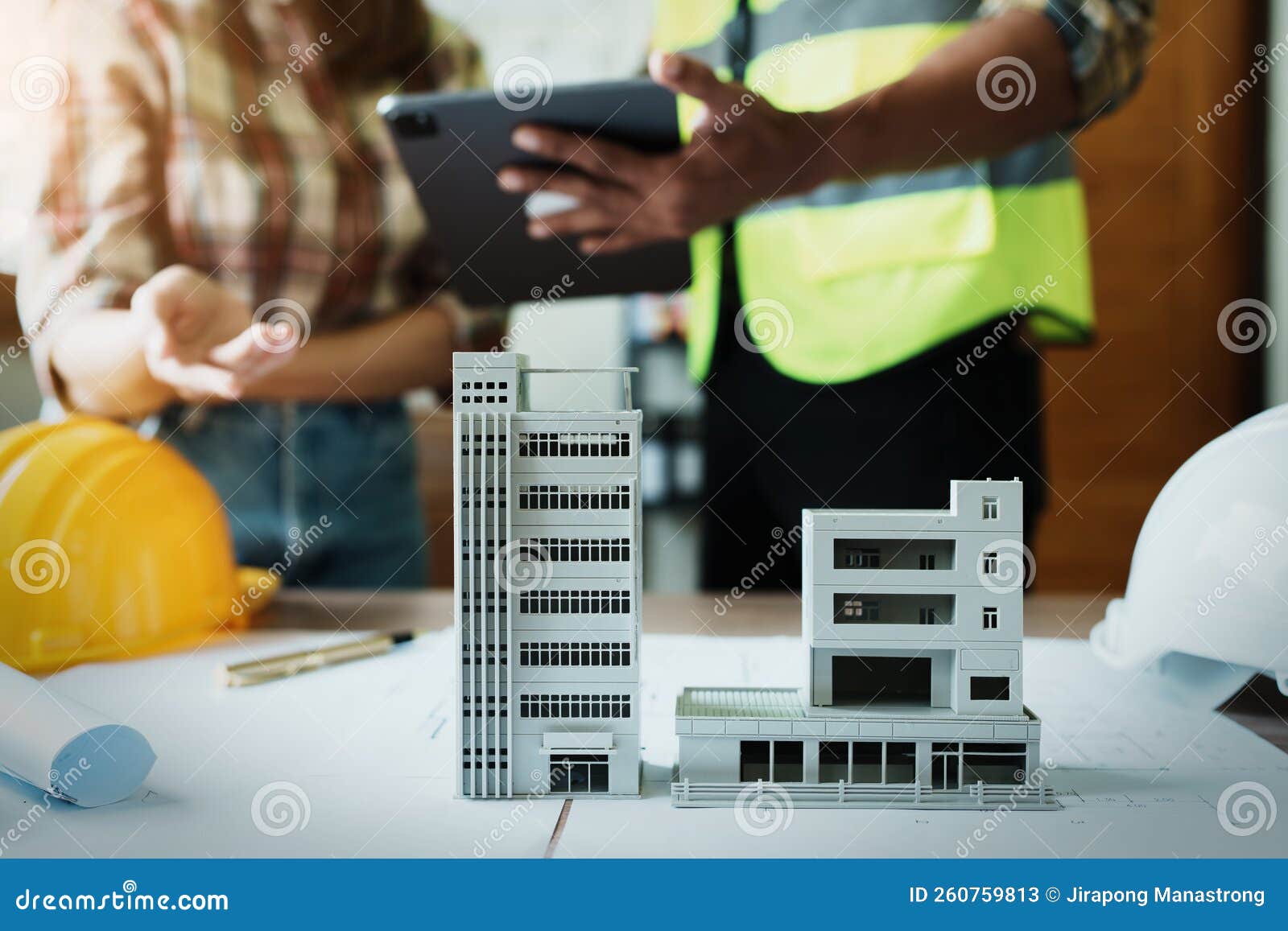 Engineers are Consulting the Team To Design an Architectural Structure ...