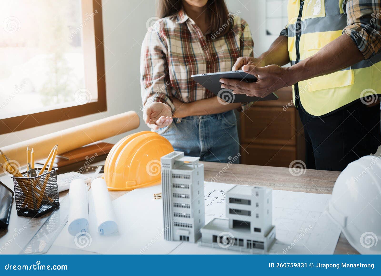 Engineers are Consulting the Team To Design an Architectural Structure ...