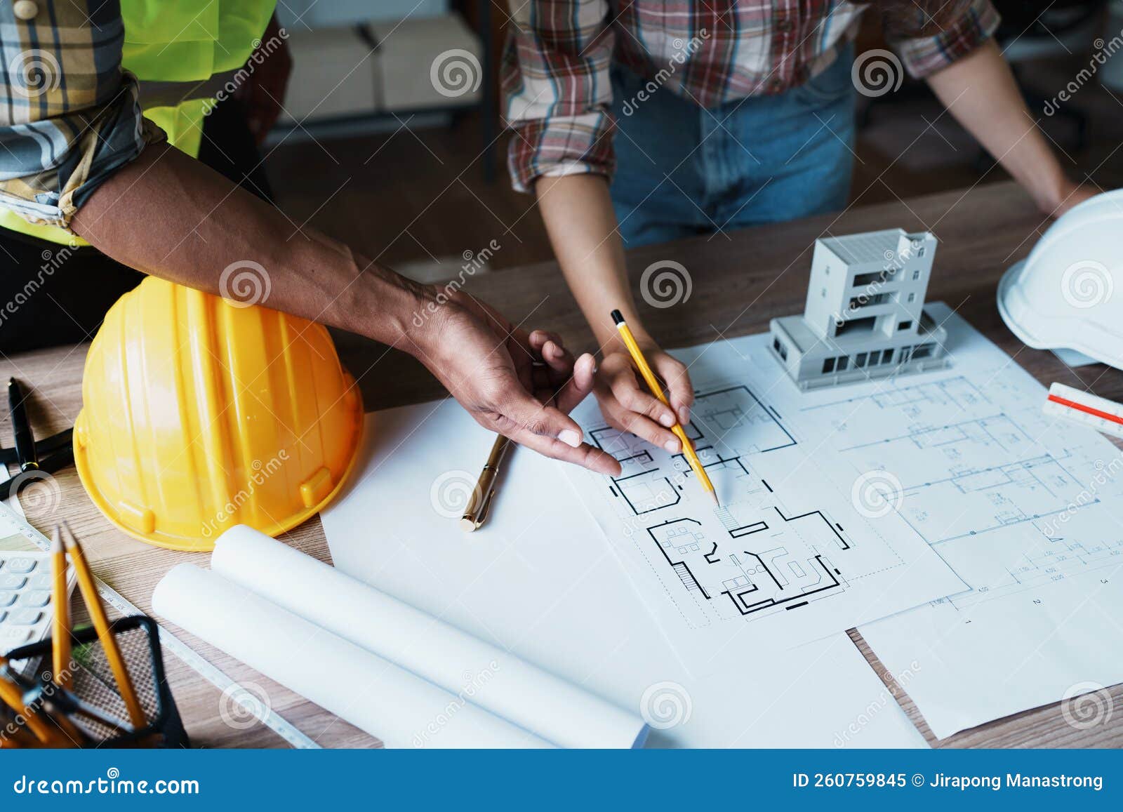 Engineers are Consulting the Team To Design an Architectural Structure ...