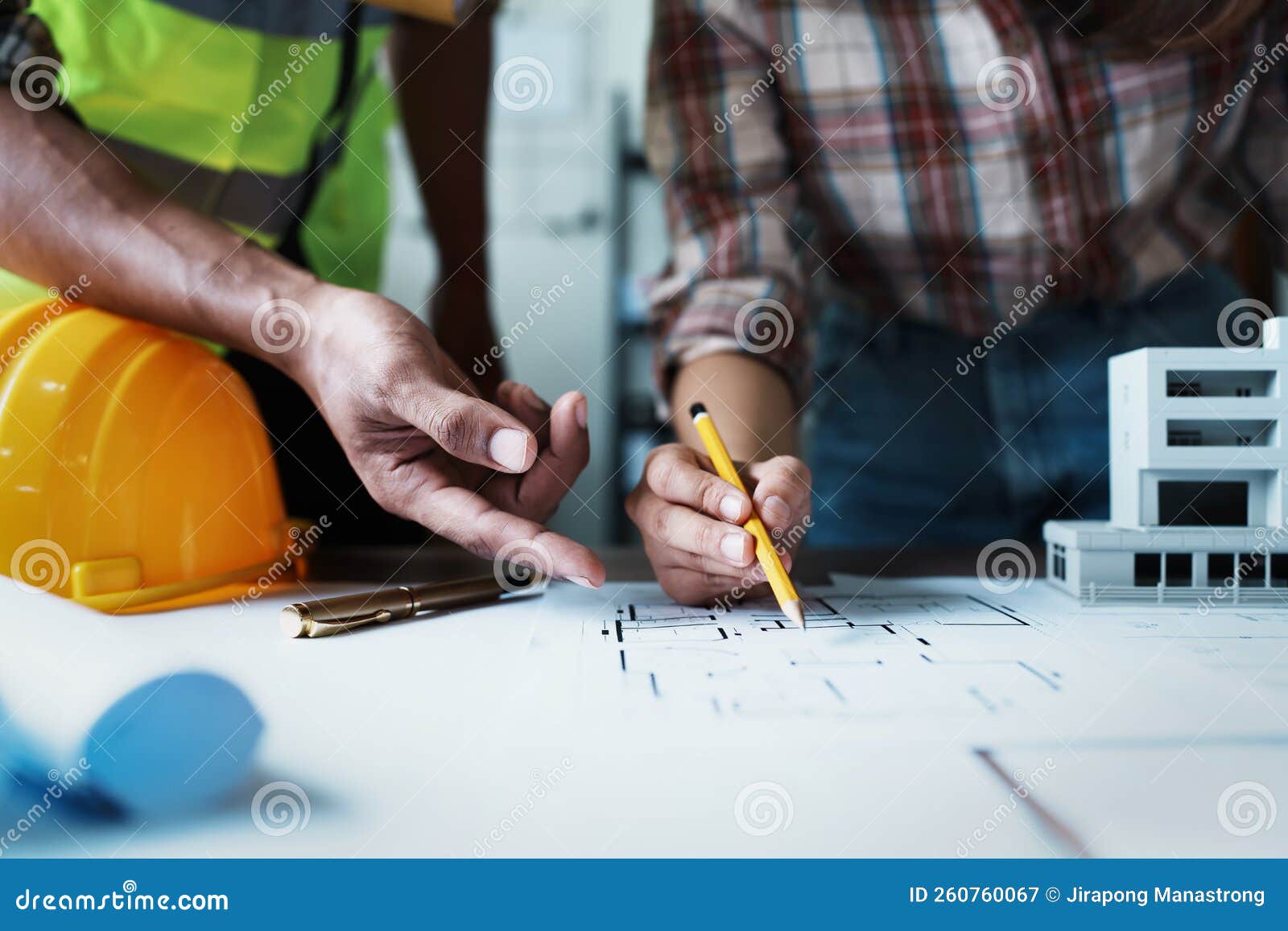 Engineers are Consulting the Team To Design an Architectural Structure ...