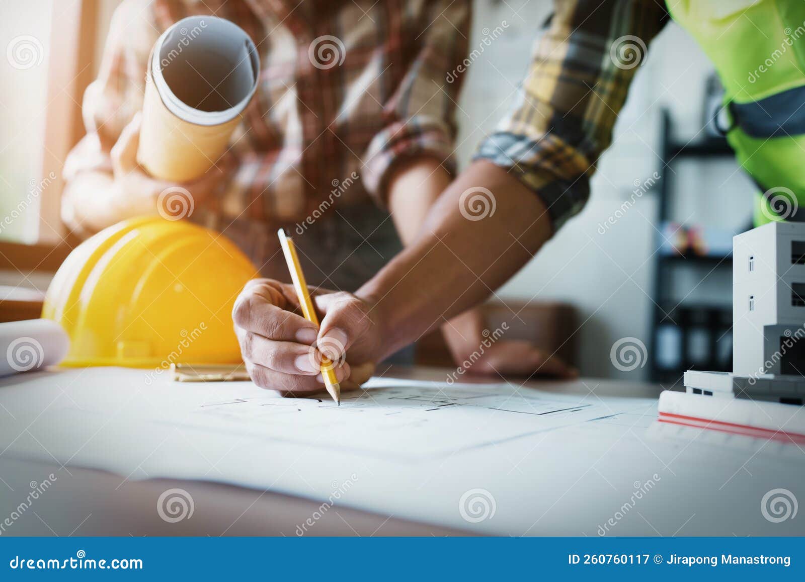 Engineers are Consulting the Team To Design an Architectural Structure ...