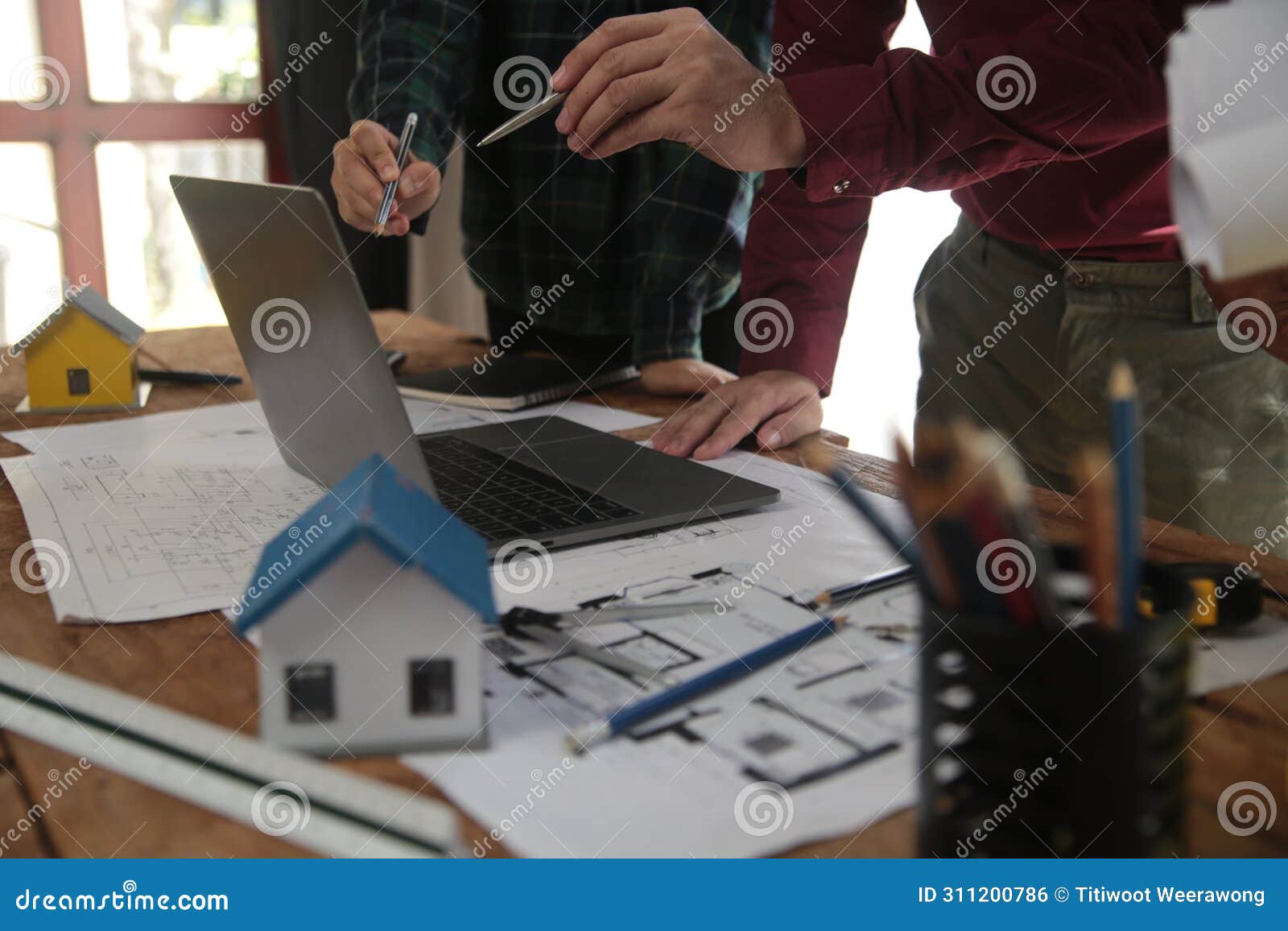 Engineers are Consulting the Team To Design an Architectural Structure ...