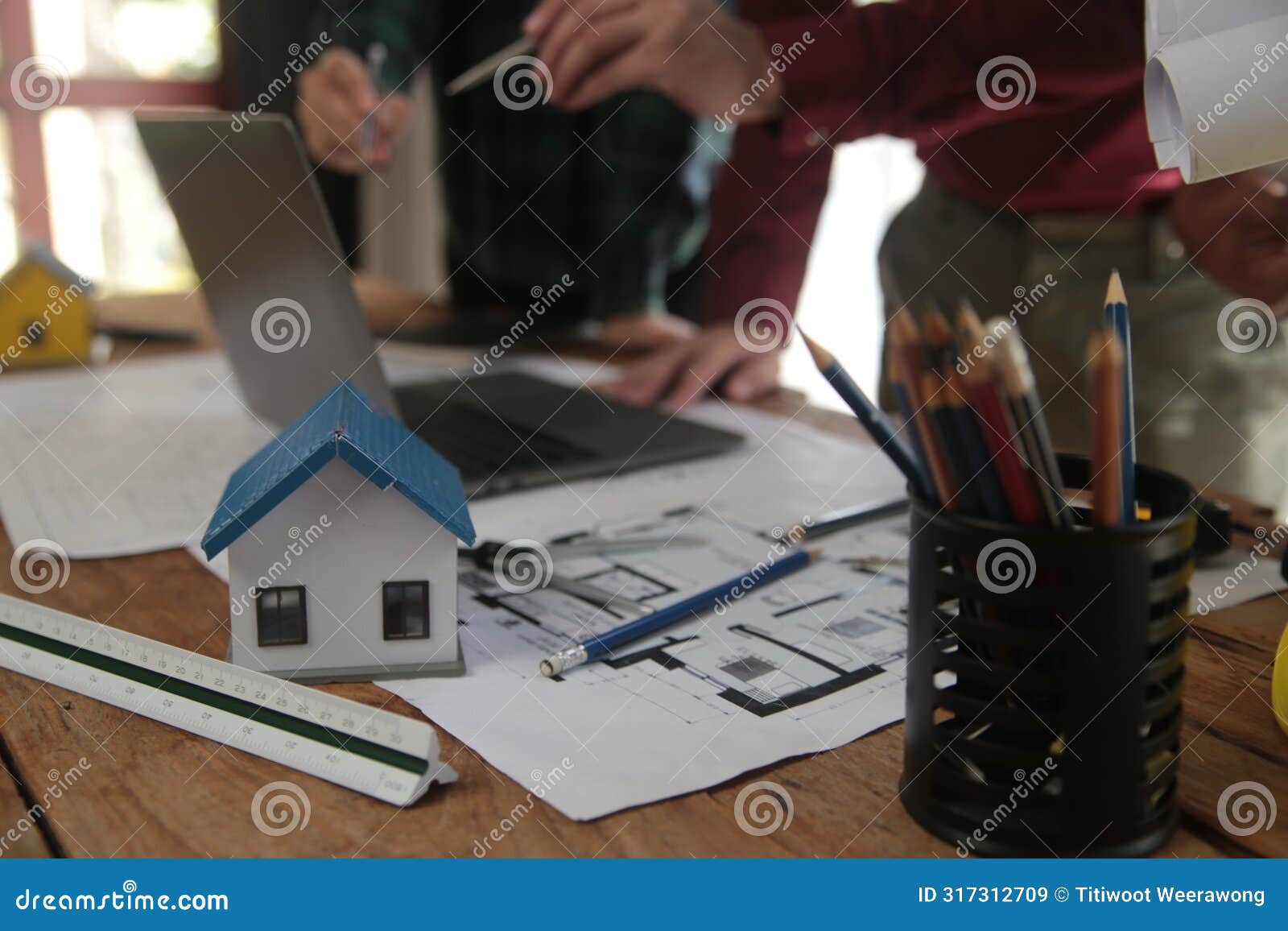 Engineers are Consulting the Team To Design an Architectural Structure ...