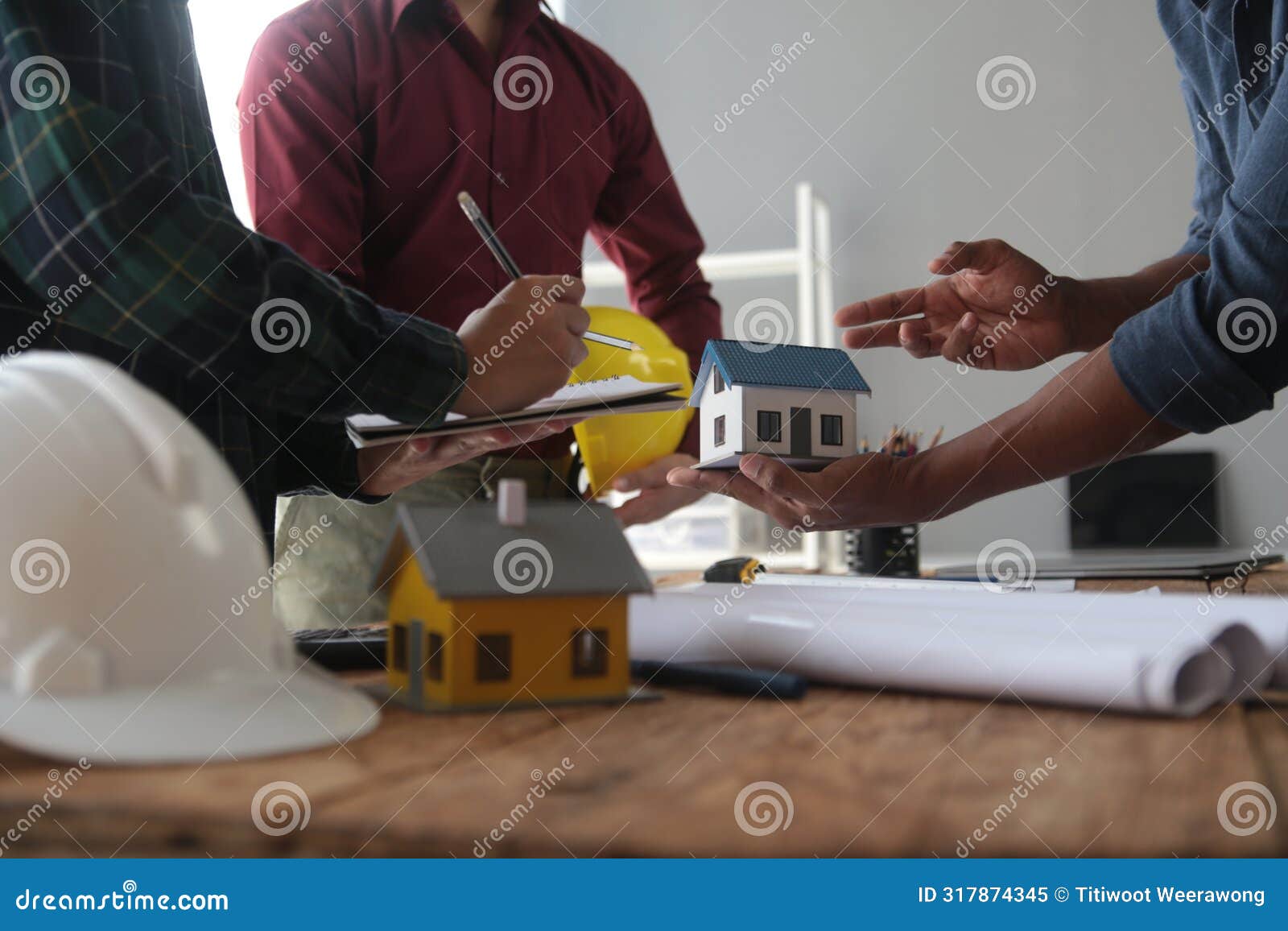 Engineers are Consulting the Team To Design an Architectural Structure ...