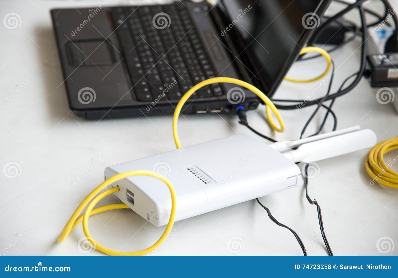 Engineers Design Wi-Fi Install. Stock Photo - Image of laptop ...