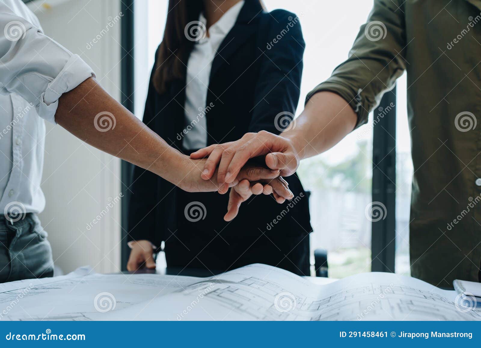 Engineers, Designers and Interior Designers are Together Hands Deal ...