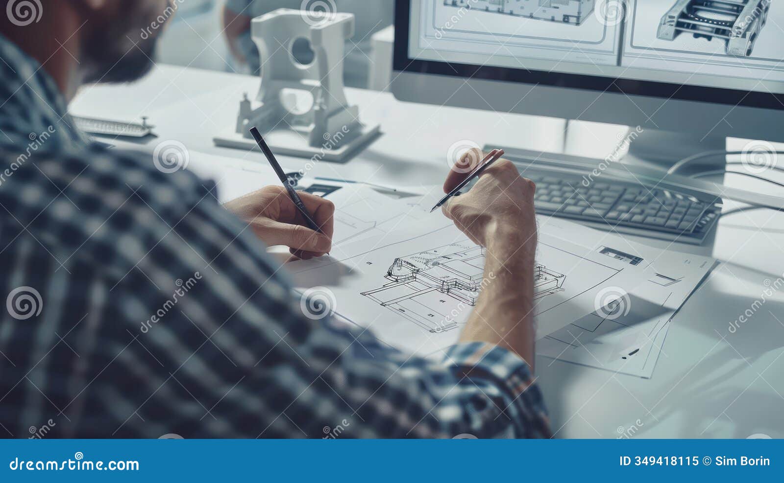 Engineers Designing Plastic Molds Using CAD Royalty-Free Stock Photo ...
