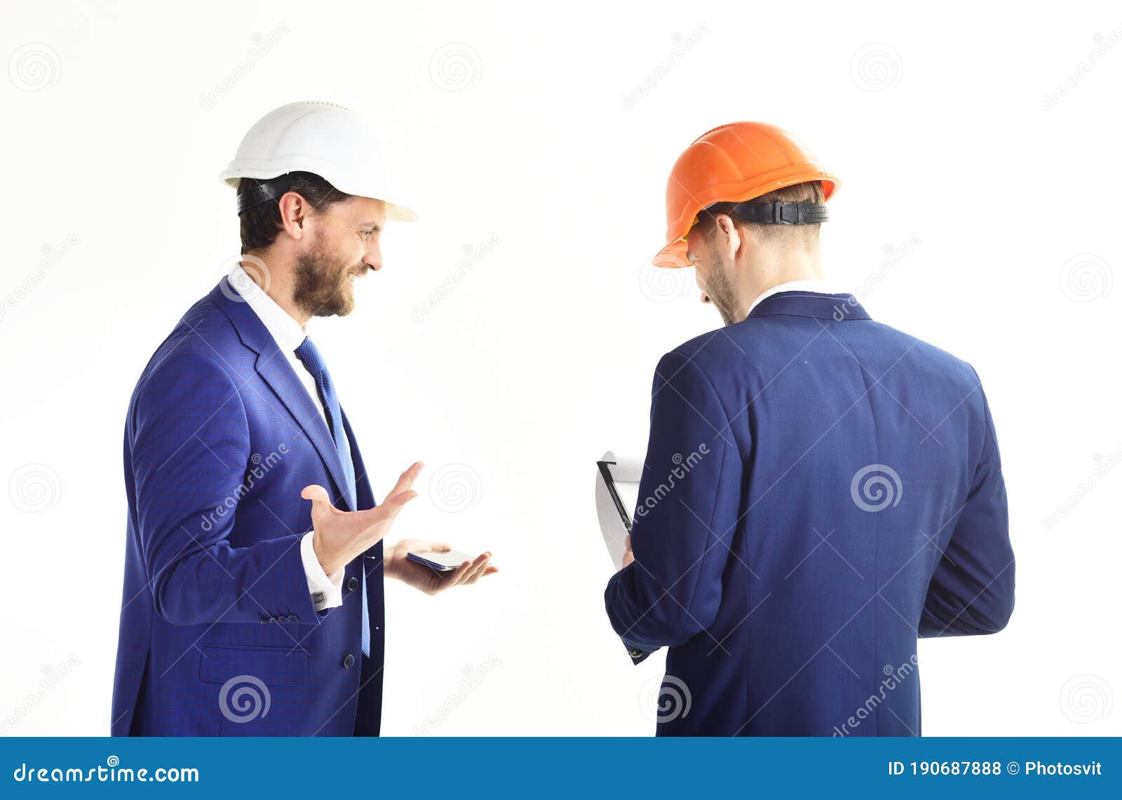 Engineers Discuss Project. Construction, Engineering, Business ...