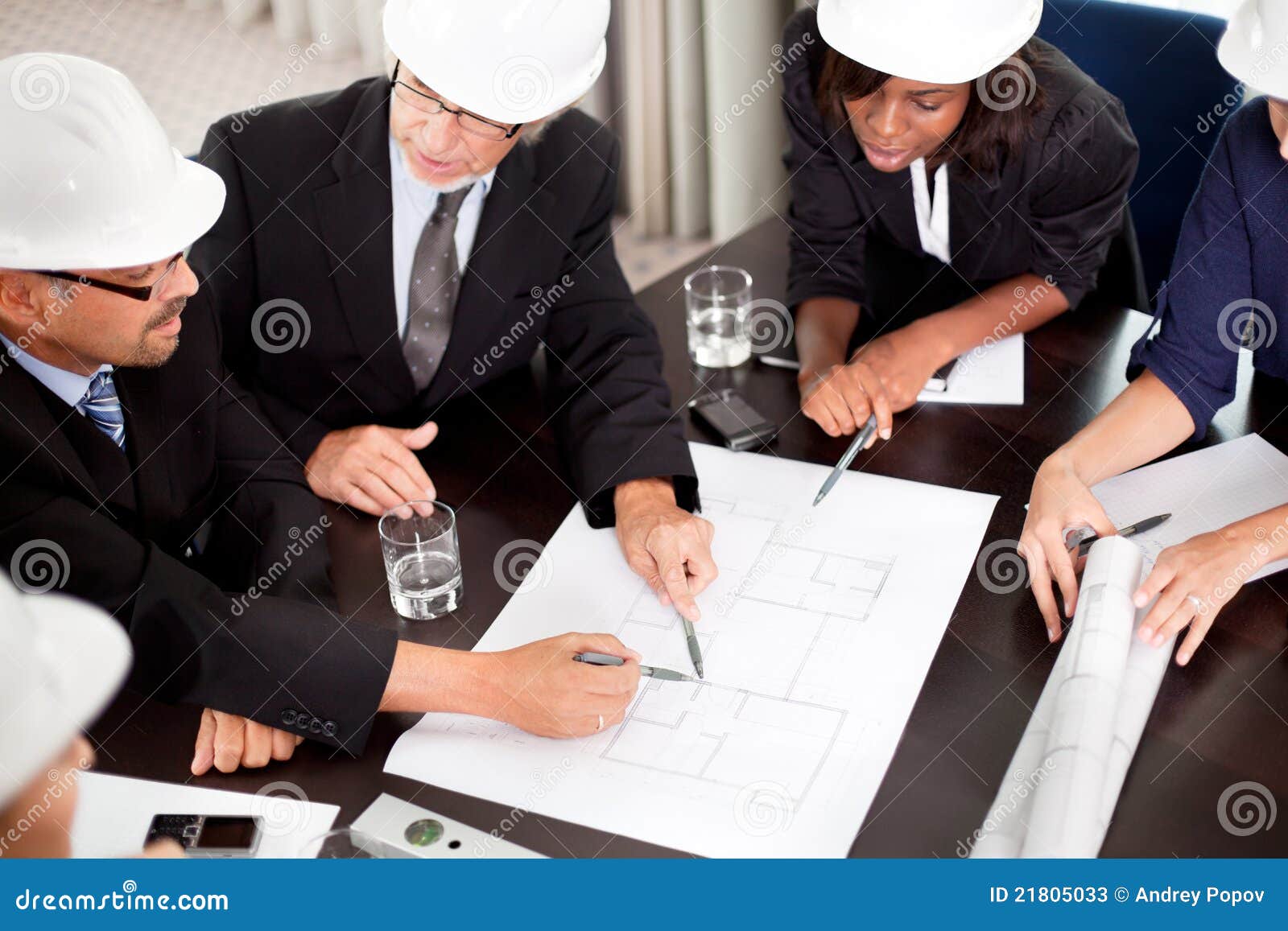 Engineers Discussing about a New Project Stock Image - Image of female ...