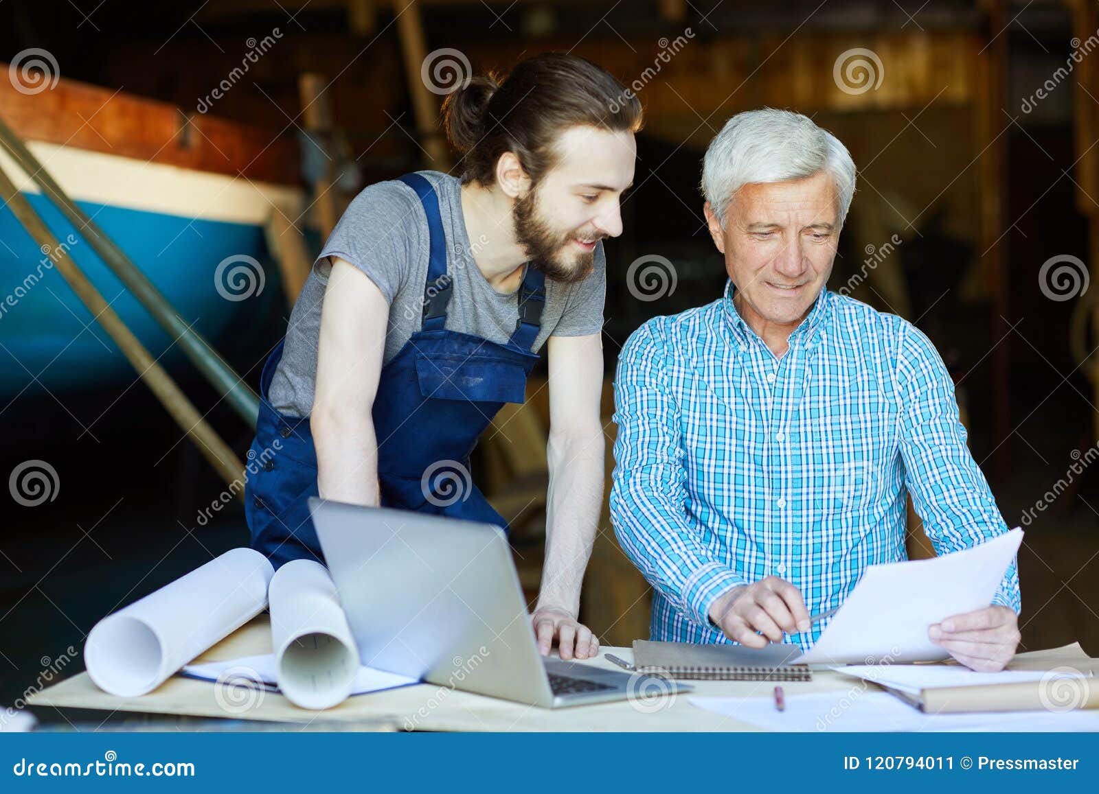 Engineers Discussing Papers Stock Image - Image of planning, artisan ...