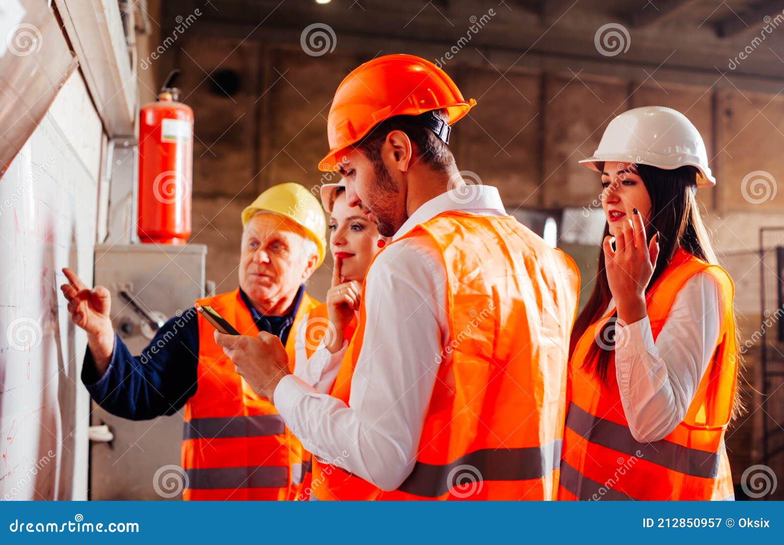 The Engineers Enjoy the Work at the Enterprise Stock Image - Image of ...