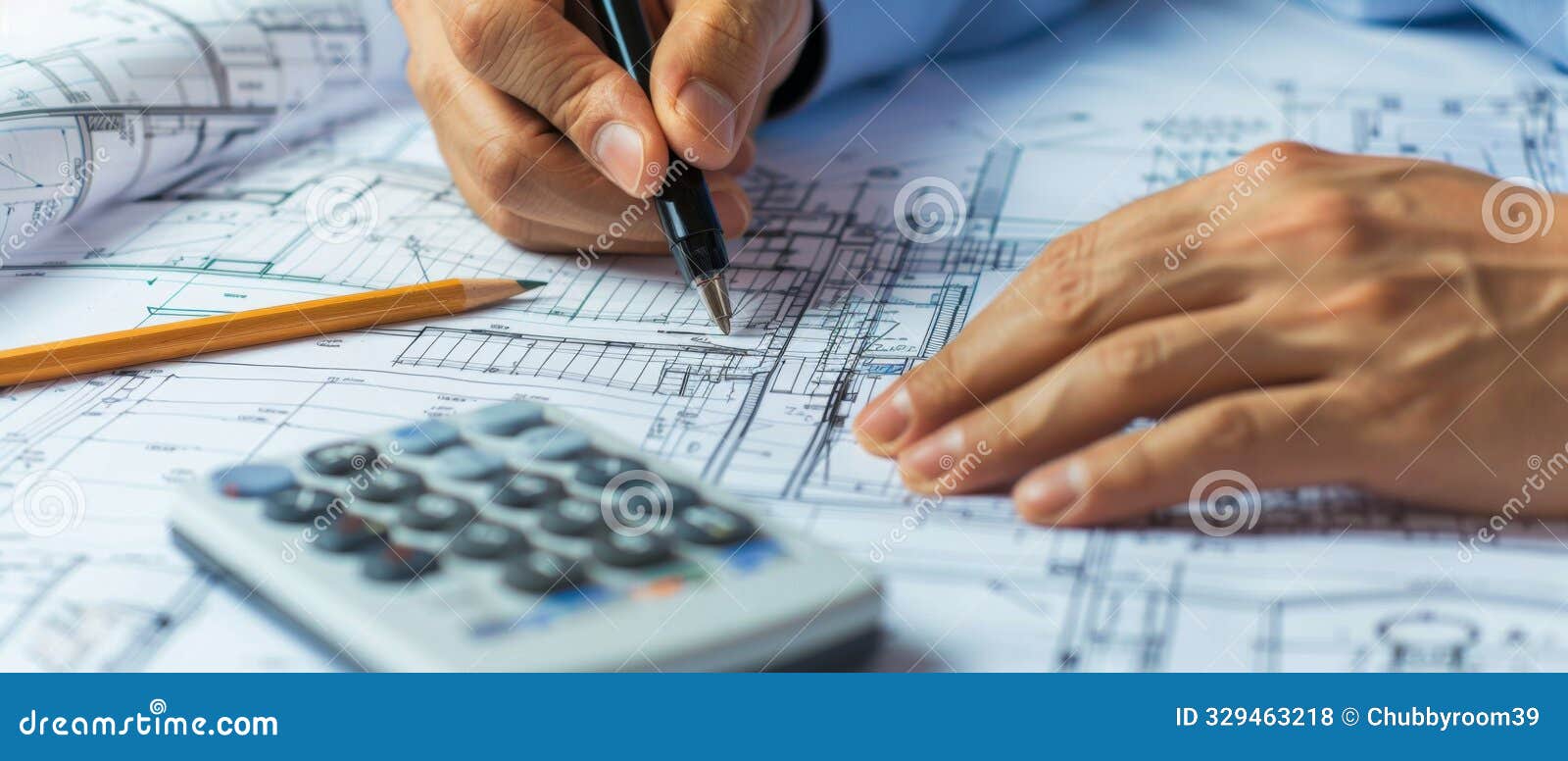 Engineers Examining Structural Blueprints for Detailed Analysis. Stock ...