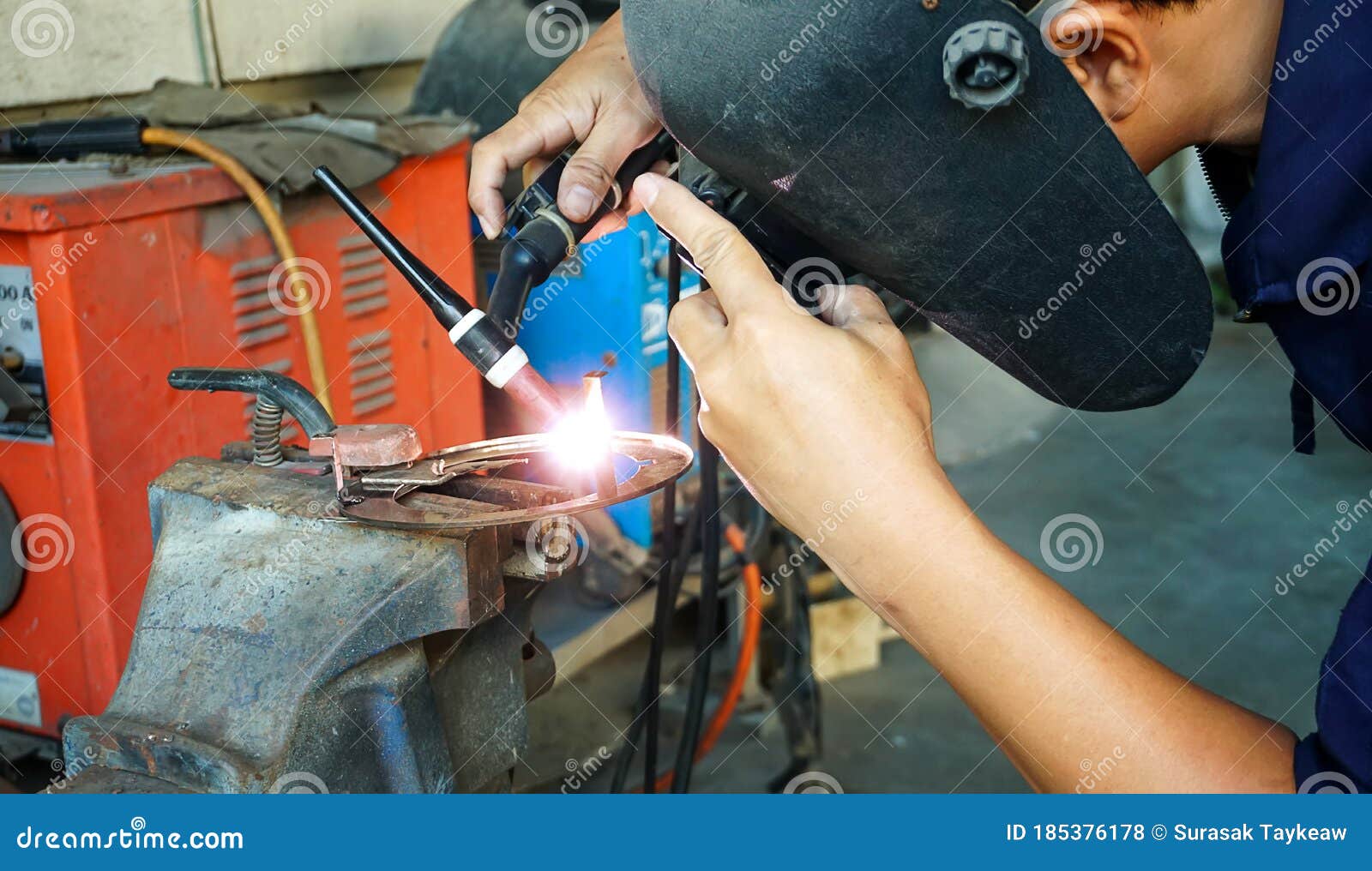 Engineers in the Face Welding. Stock Photo - Image of protection ...