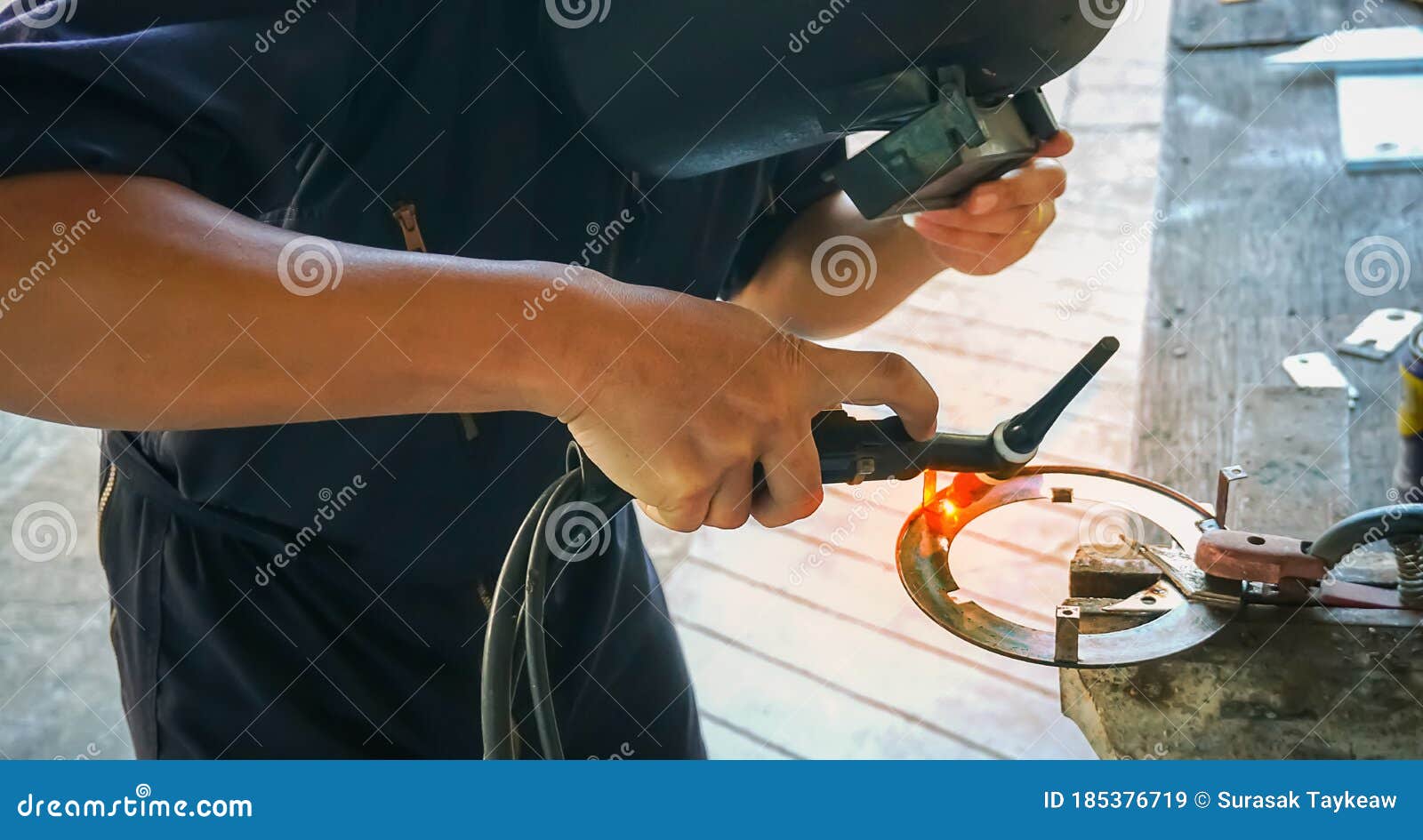Engineers in the Face Welding. Stock Image - Image of hand, closeup ...