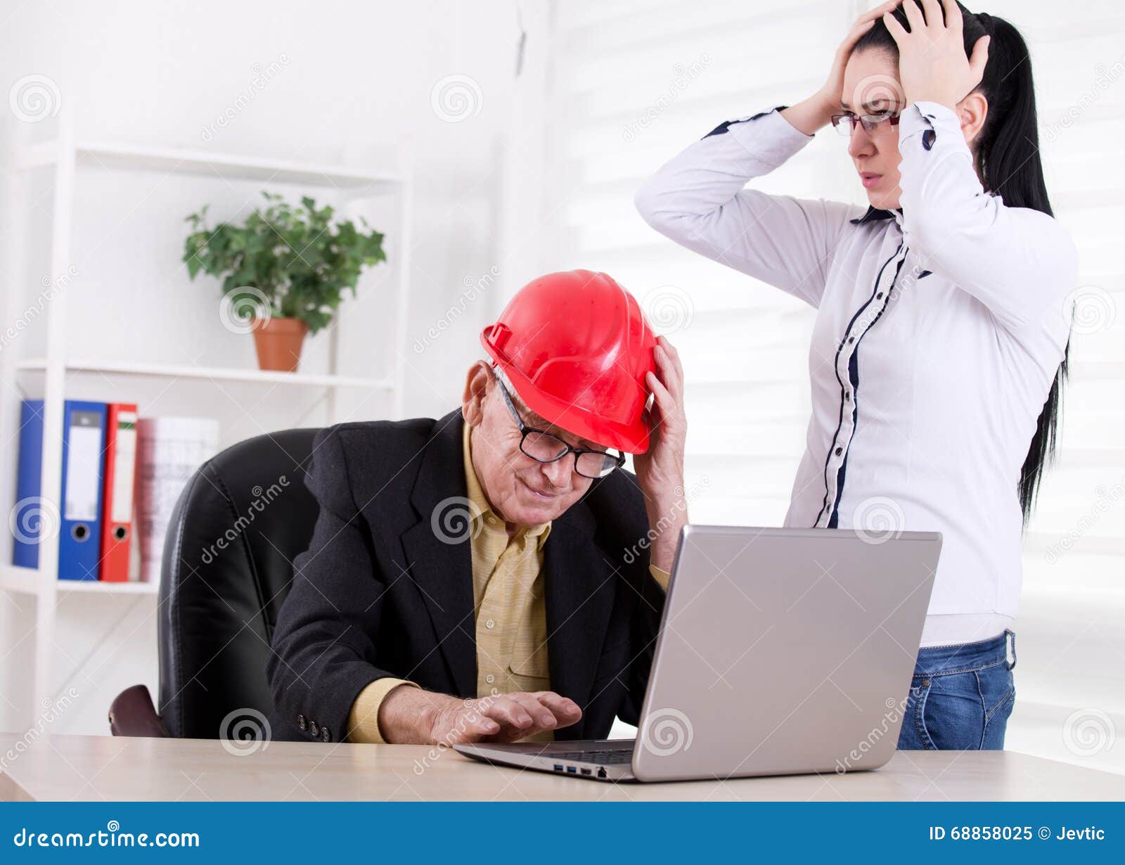 Engineers Having Big Problem in the Office Stock Image - Image of ...