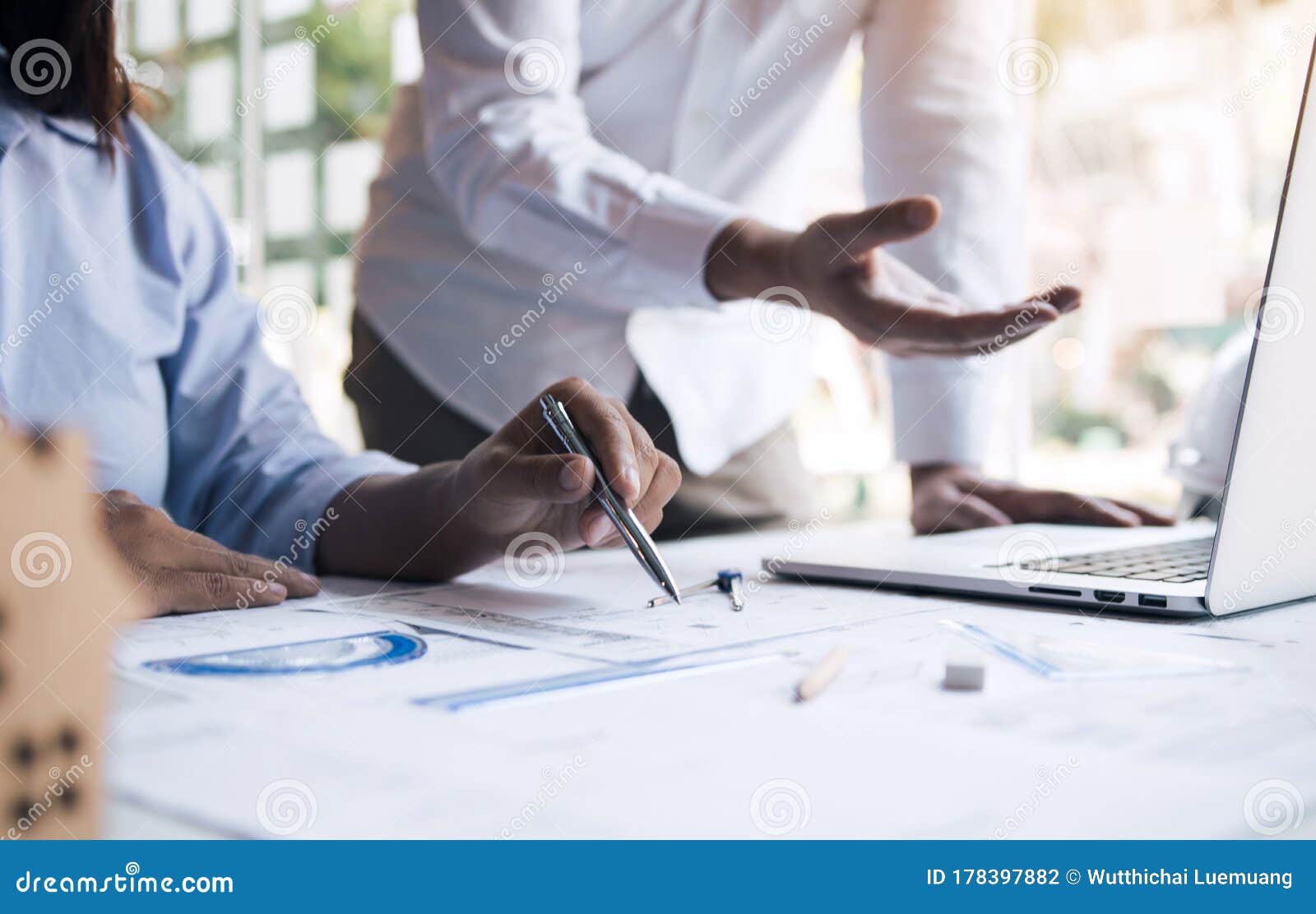 Engineers are Helping To Design, Work on Blueprints and Collaborate on ...