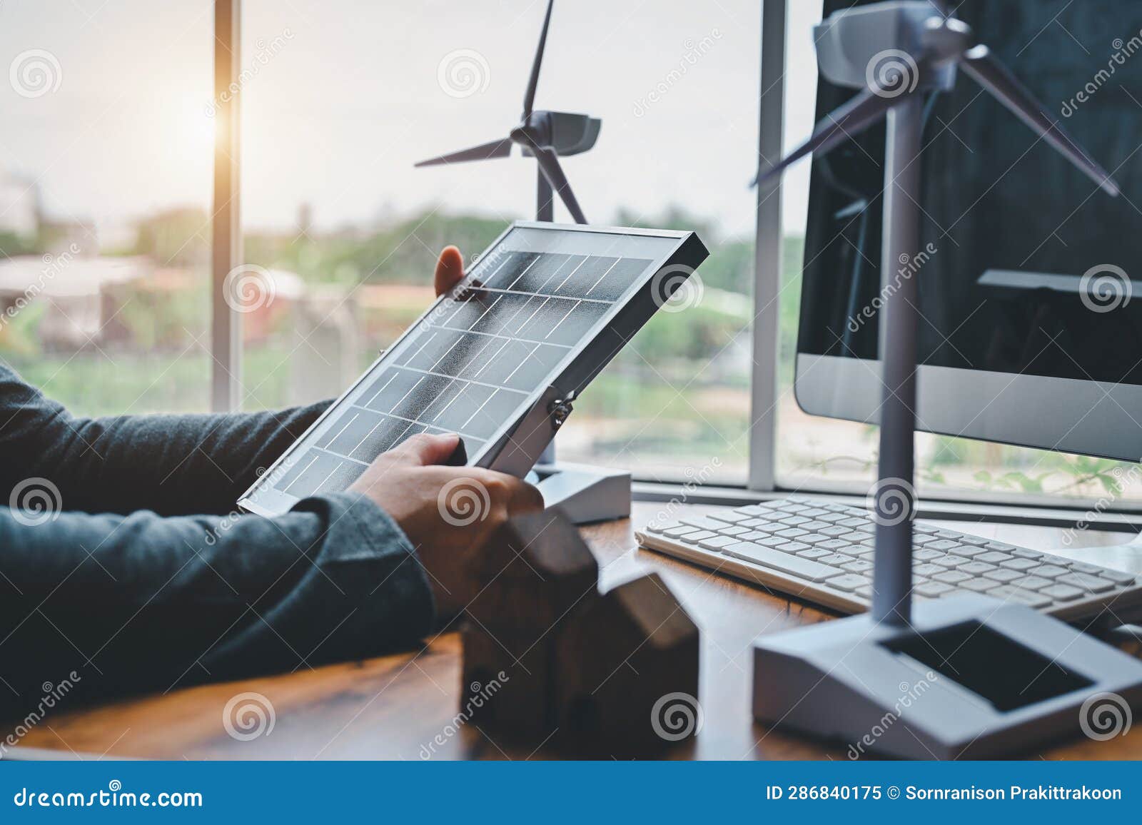 Engineers Hold Solar Panels Sample for Testing Efficiency of Solar Cell ...