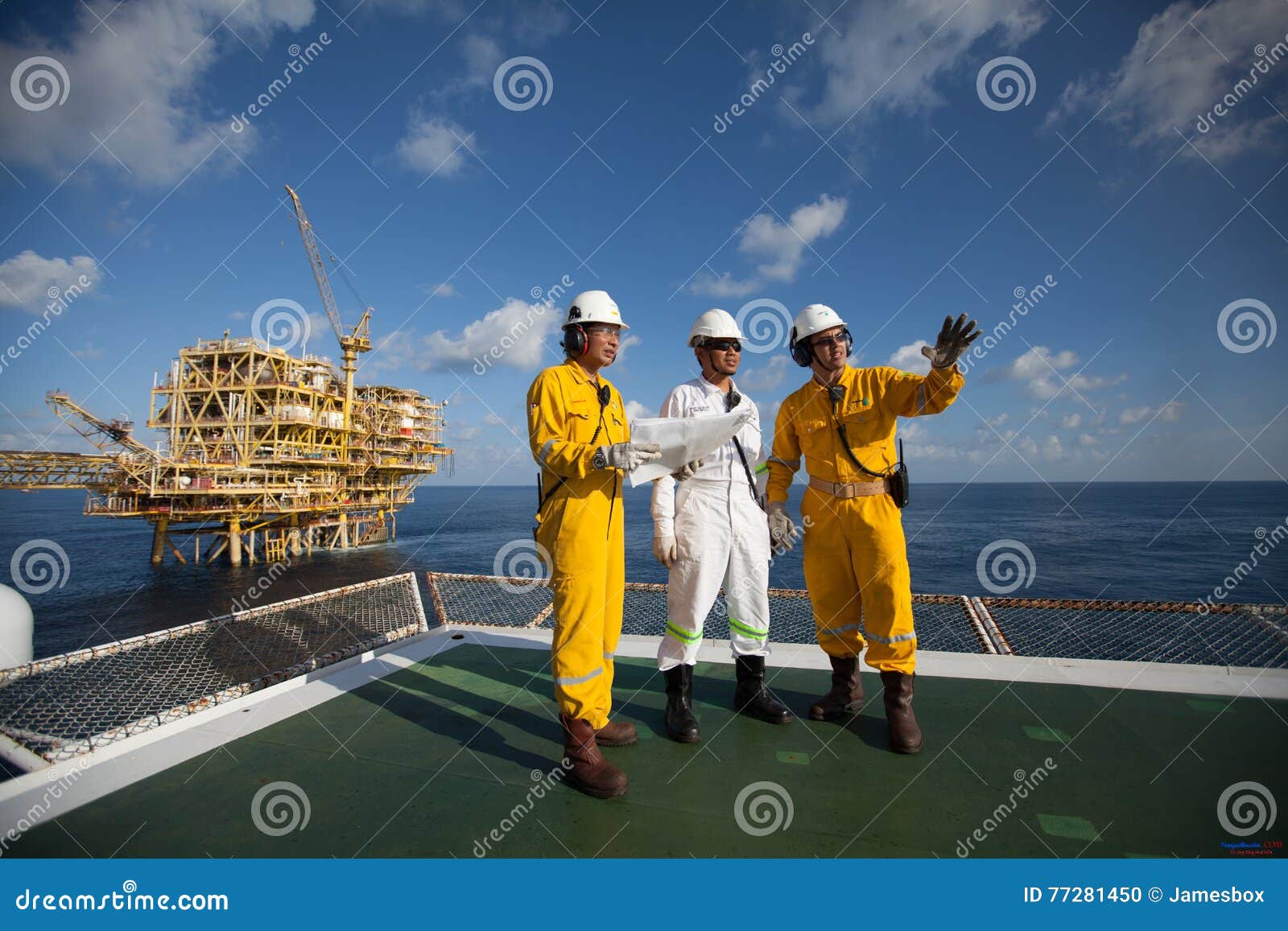 Engineers are Implementing a Plan in an Oil Rig in the Sea of Vietnam ...