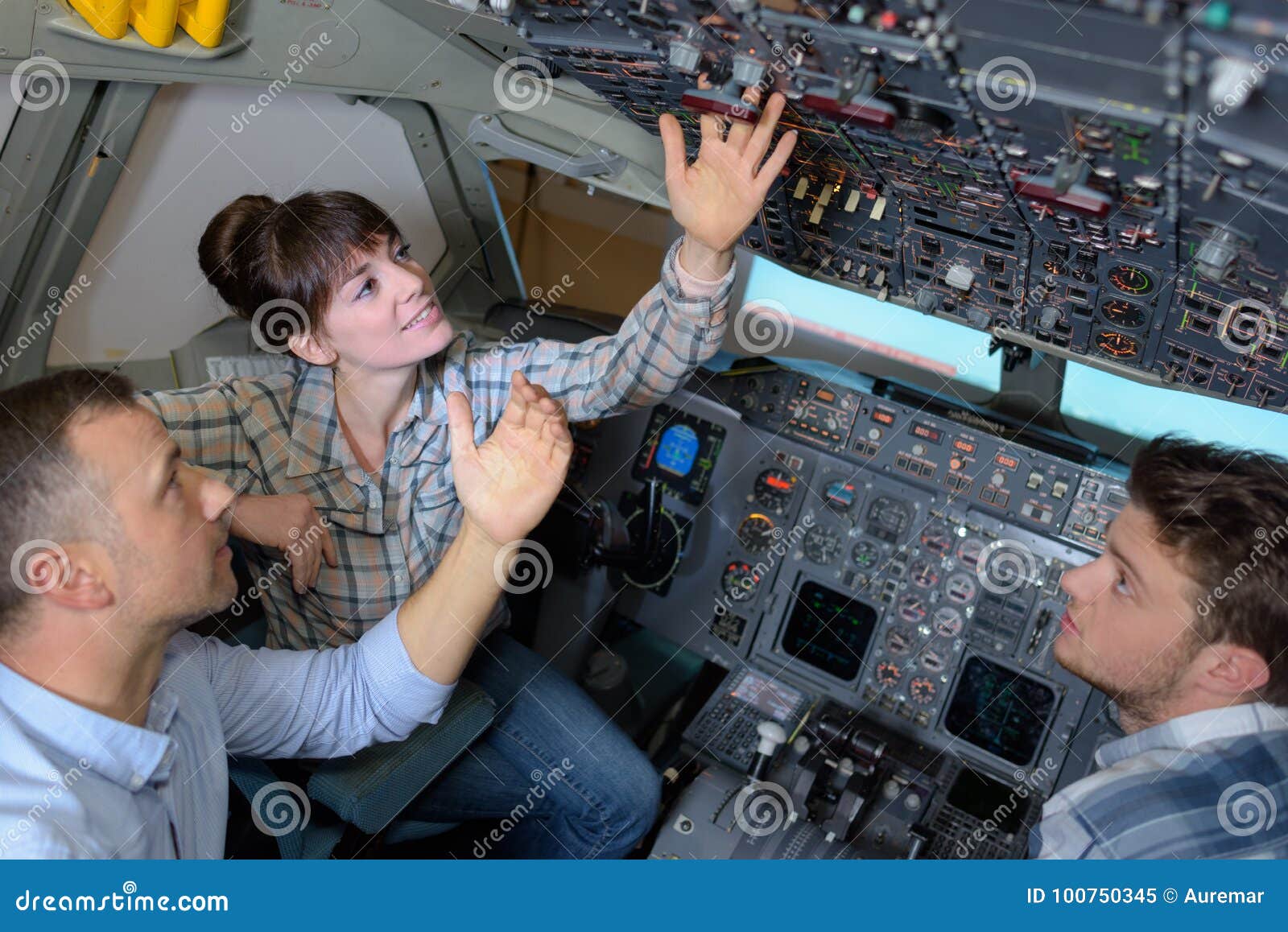 Engineers Inside Planes Cockpit Stock Image - Image of display, compass ...