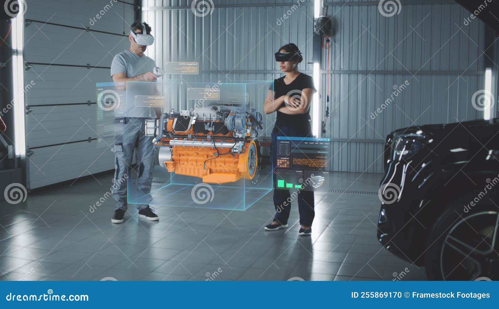 Engineers Inspecting a Car Engine Stock Photo - Image of inspection ...