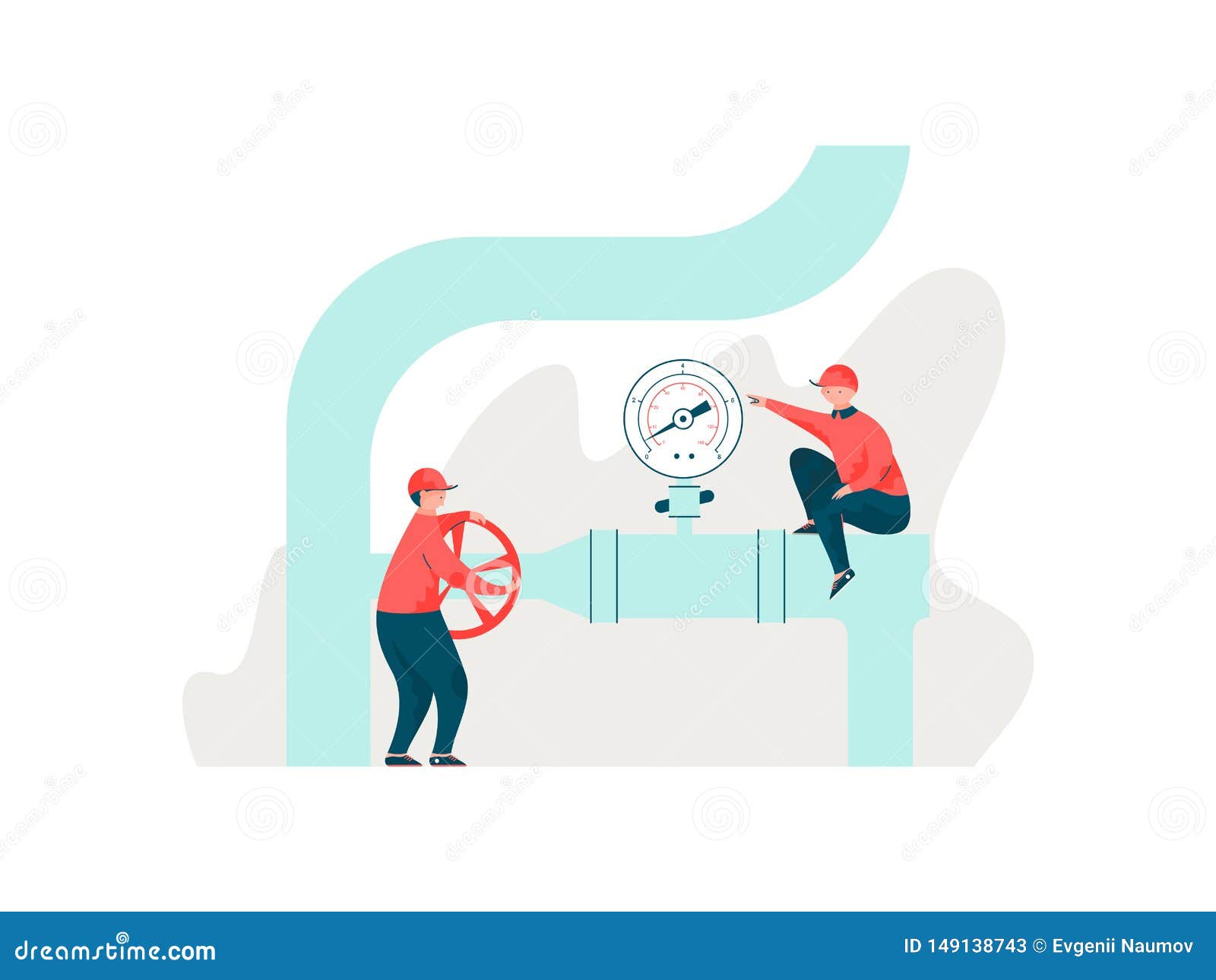 Engineers Inspecting Pipeline, Workers in Uniform Servicing Engineering ...