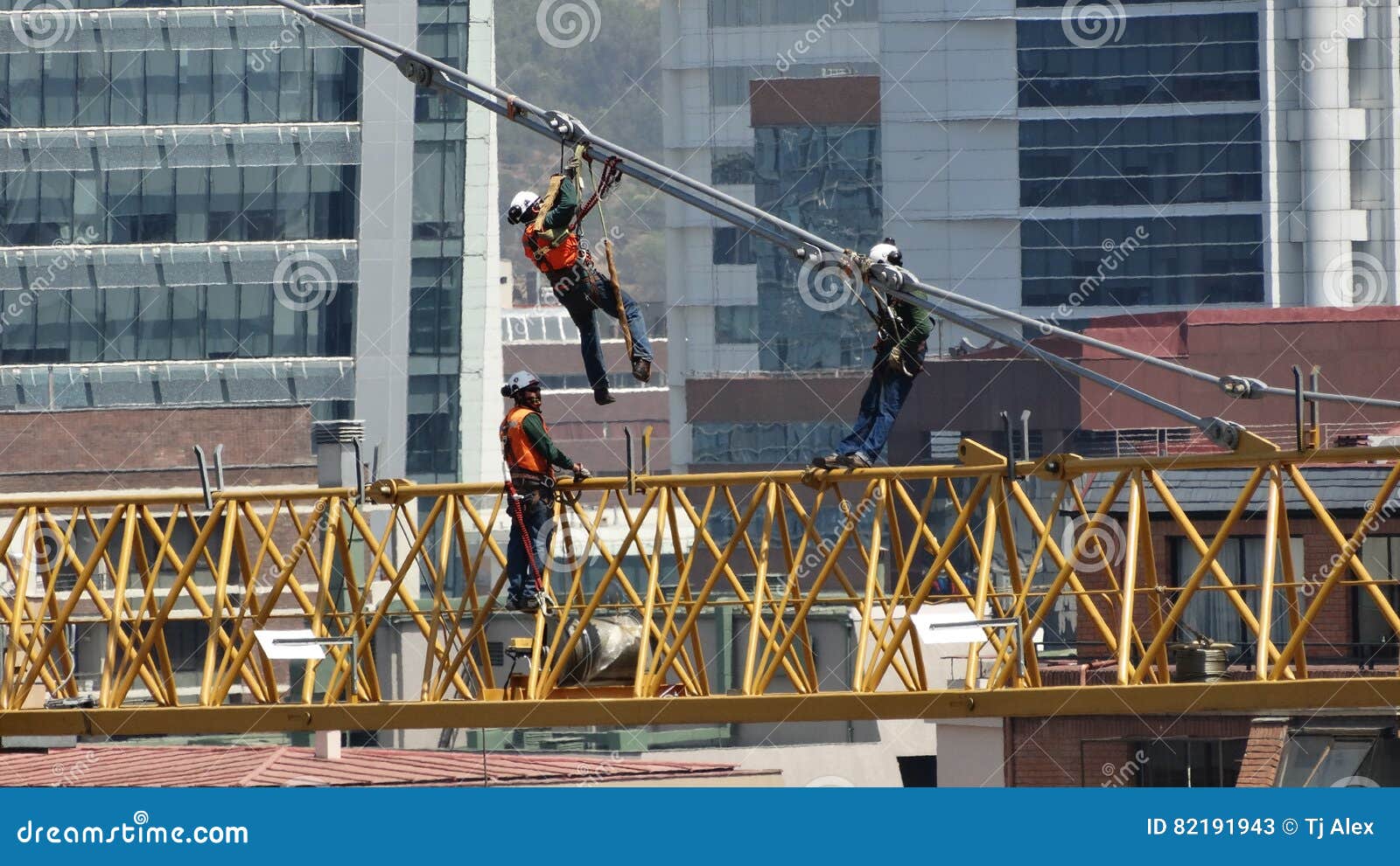 Engineers Installing Tower Crane Chile Editorial Stock Photo - Image of ...